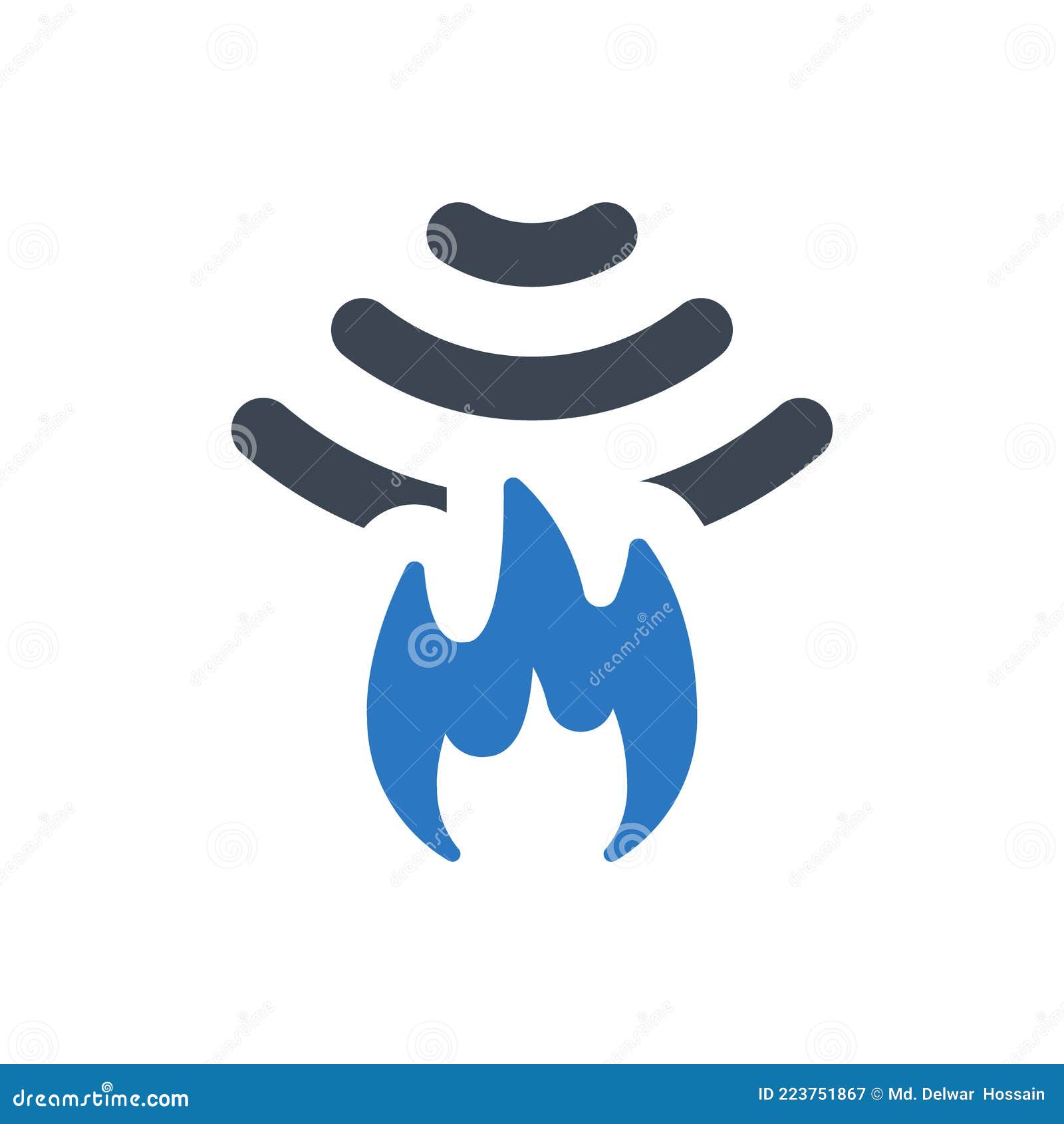 Fire sensor detector icon stock vector. Illustration of detector ...