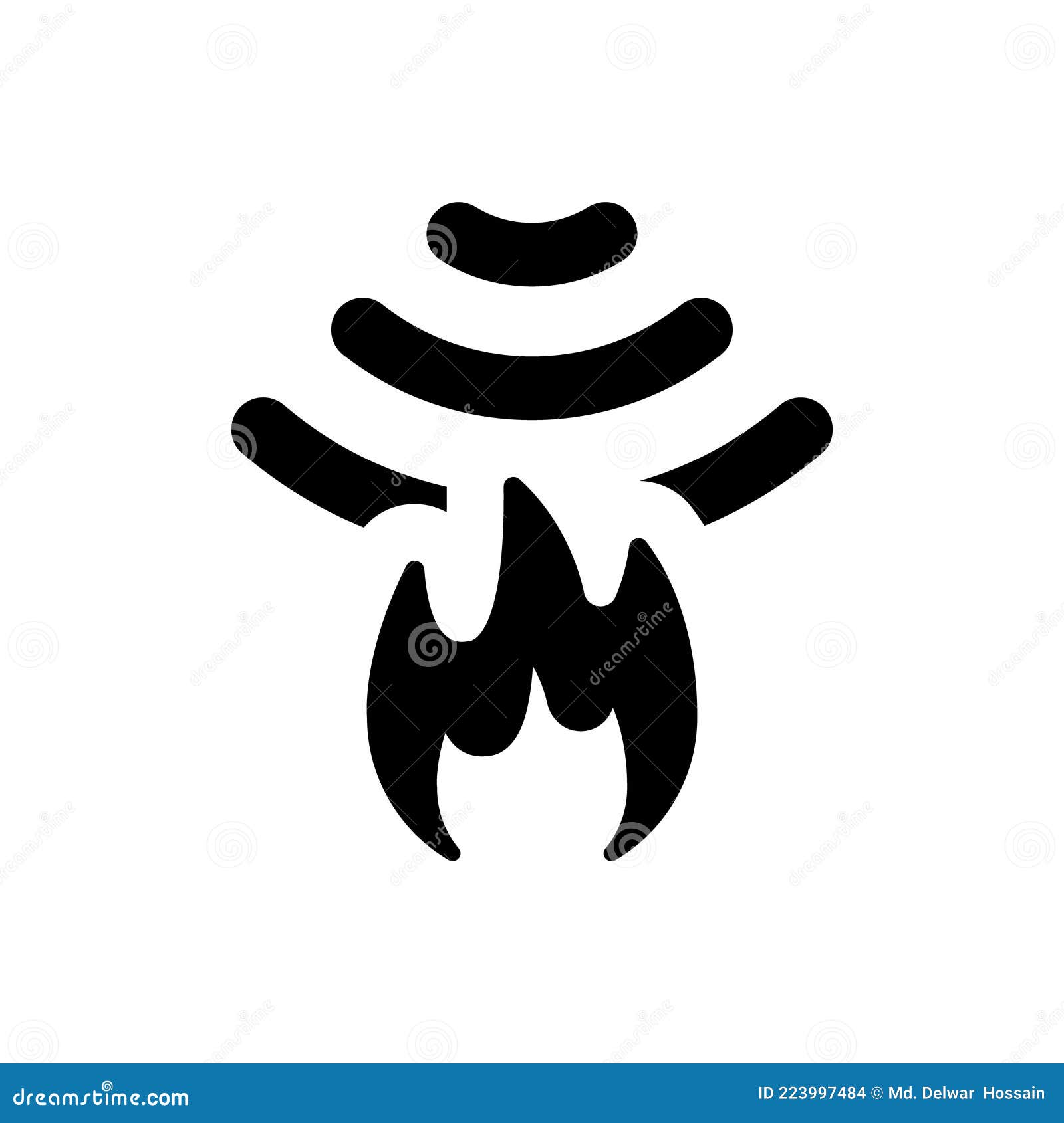 Fire sensor detector icon stock vector. Illustration of fire - 223997484