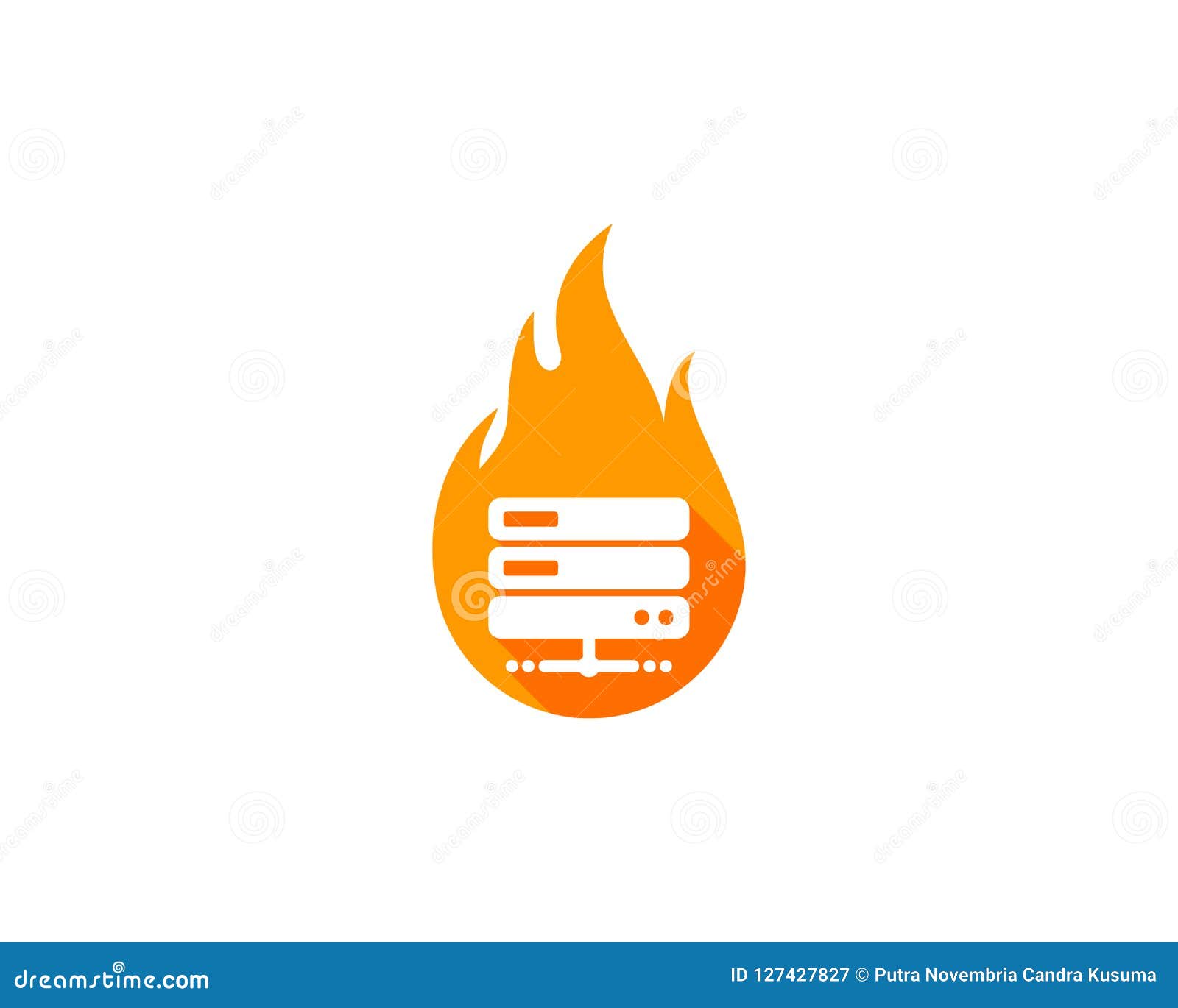 Fire Server Logo Icon Design Stock Vector - Illustration of heat ...