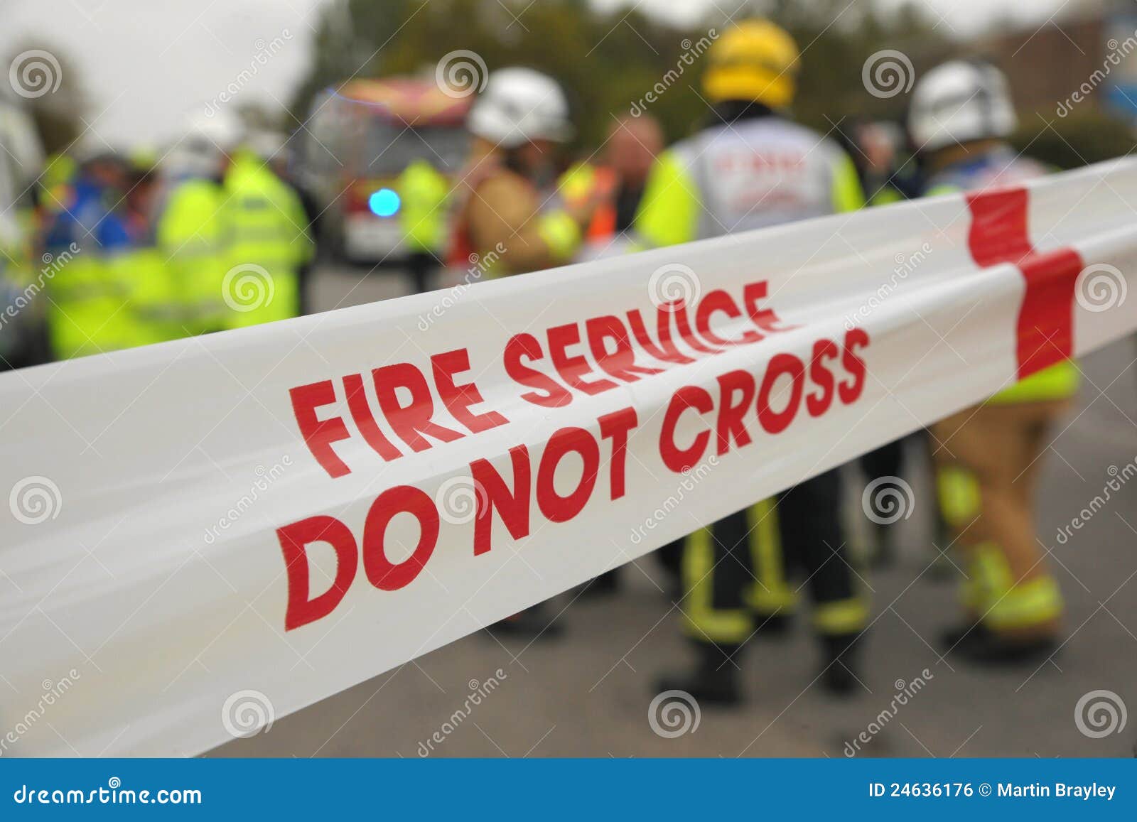 Fire service do not cross editorial photo. Image of british - 24636176