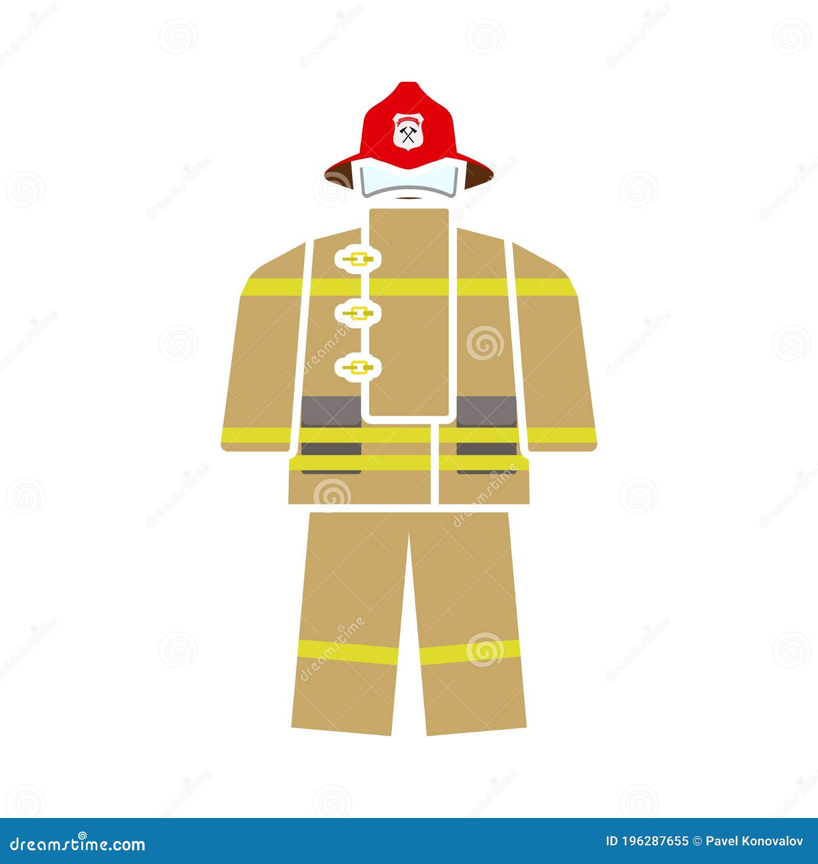 Fire Service Uniform Icon stock vector. Illustration of people - 196287655