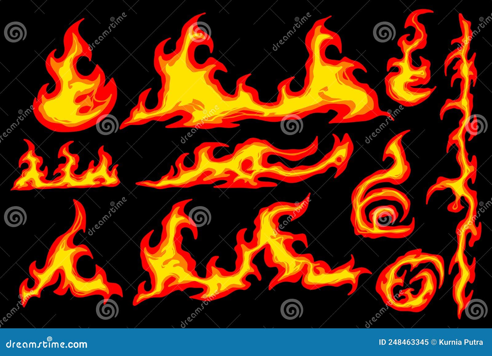 Fire Set Element Vector File Stock Vector - Illustration of flame ...