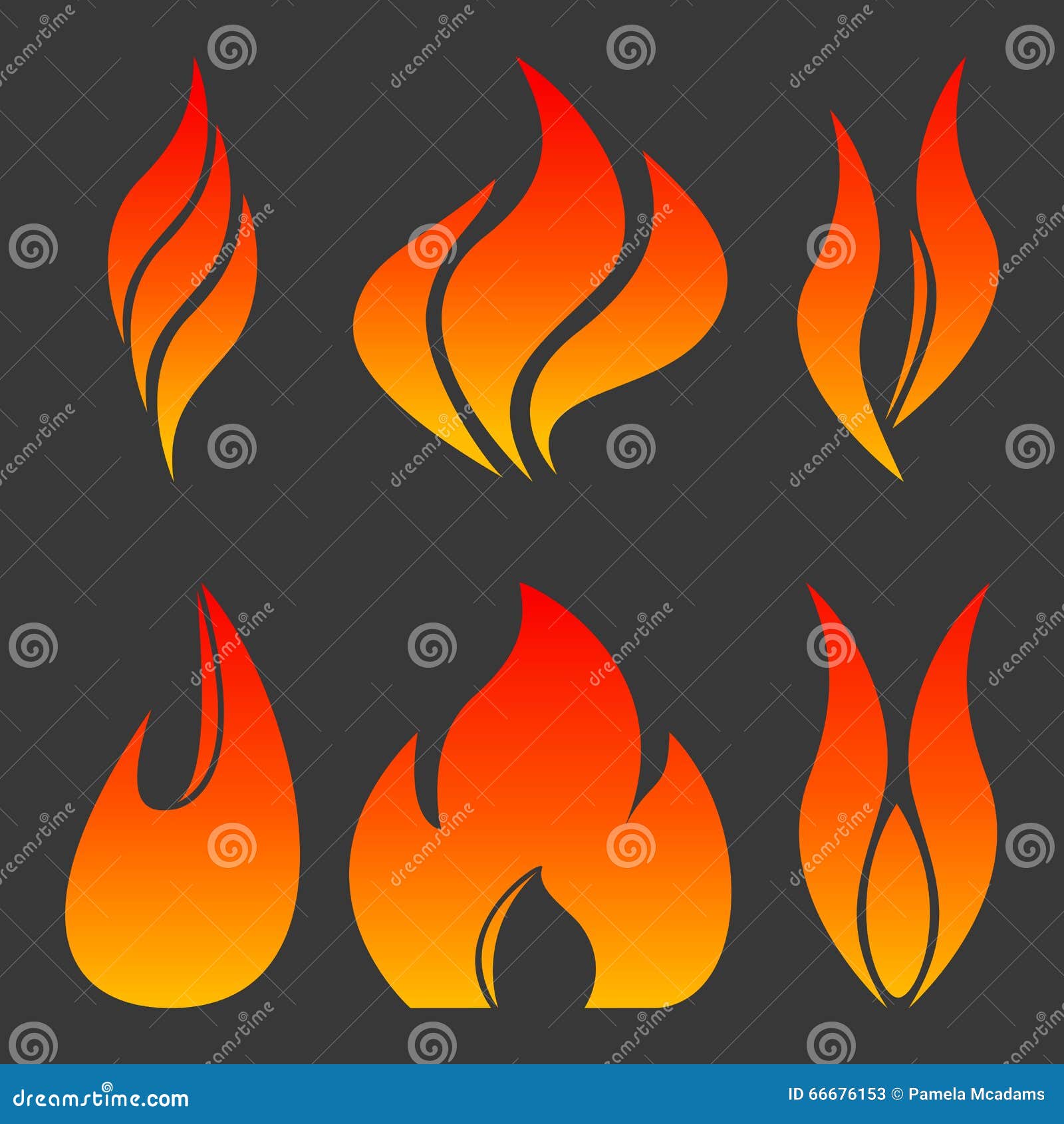Fire Set stock vector. Illustration of graphic, vector - 66676153