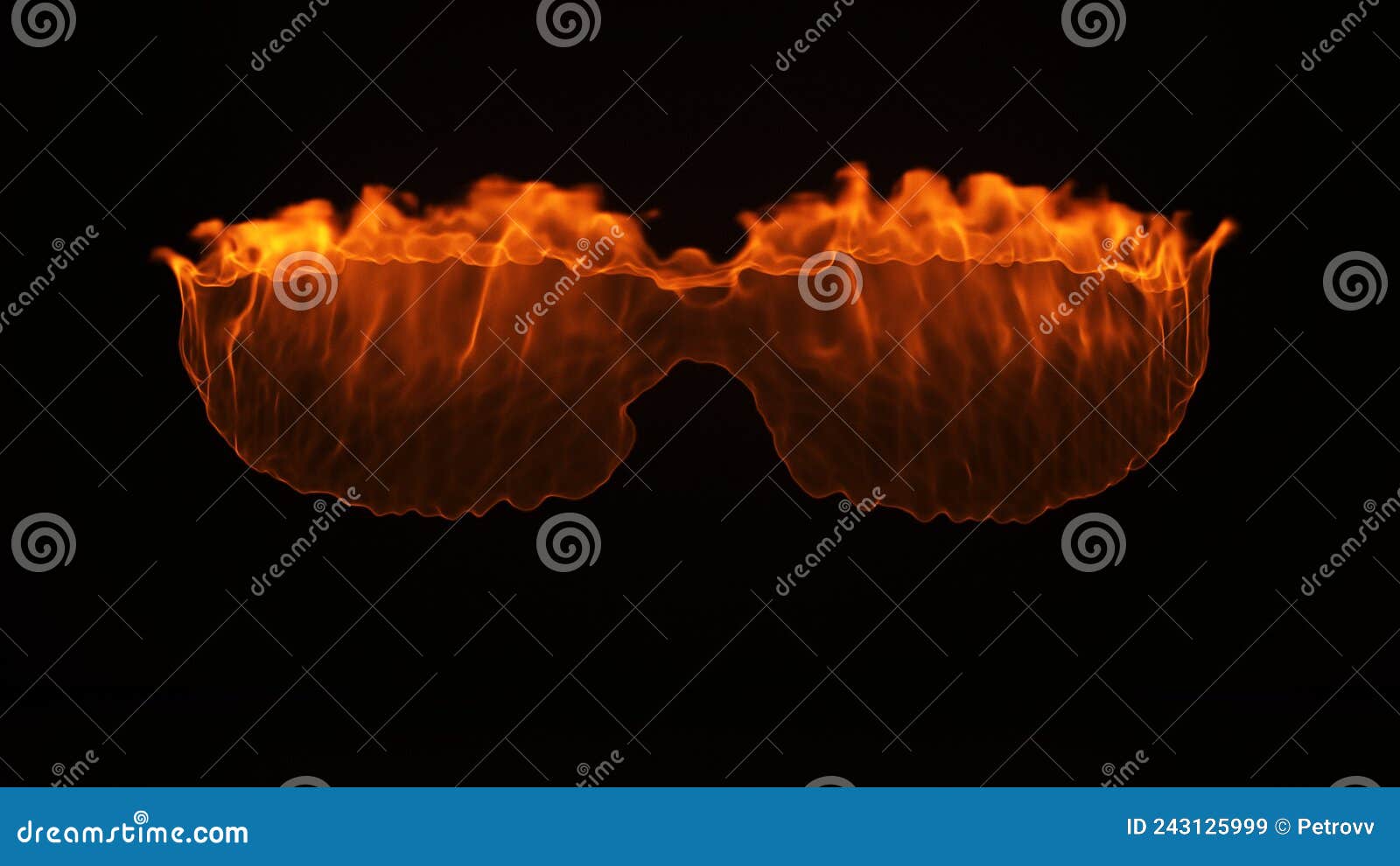 Fire Shaped Glasses Isolated on Black Stock Illustration - Illustration ...