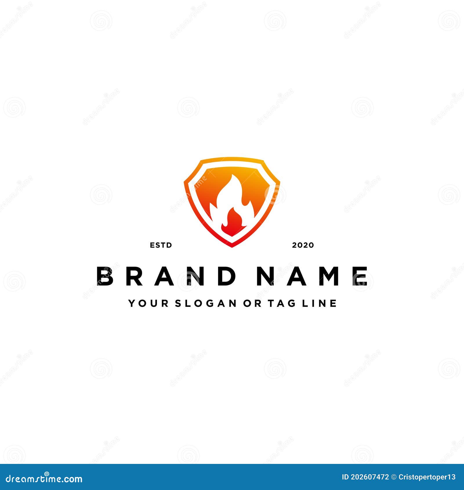 Fire Shield Logo Design Concept Vector Stock Illustration ...