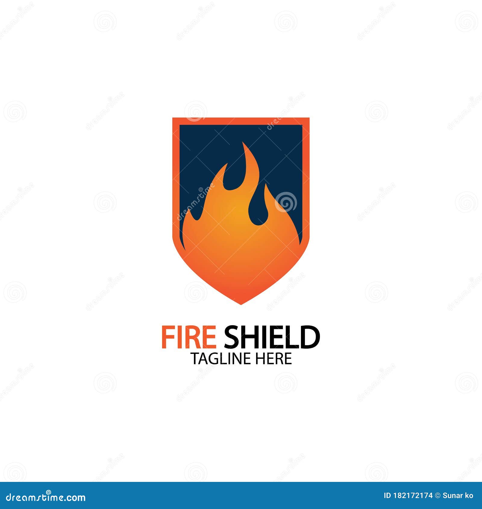 Fire Shield Logo Design Element. Fire Warning Sign Shield Stock Vector ...