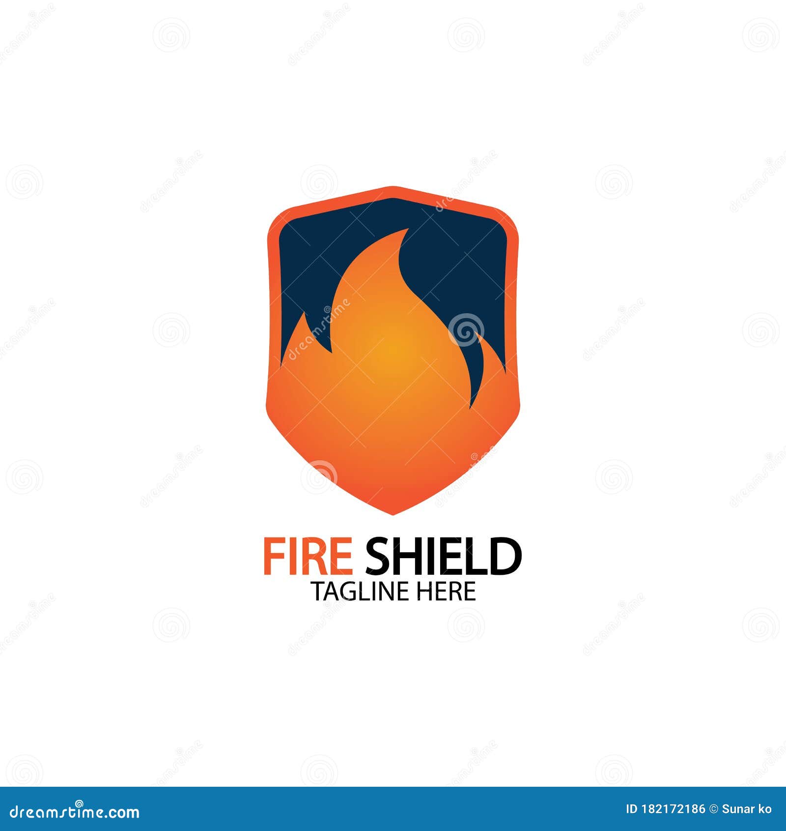 Fire Shield Logo Design Element. Fire Warning Sign Shield Stock Vector ...