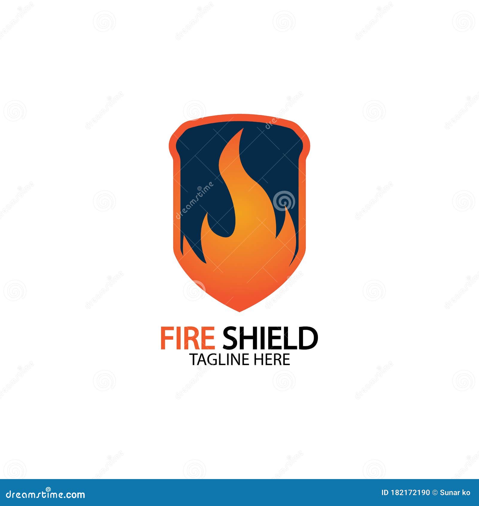 Fire Shield Logo Design Element. Fire Warning Sign Shield Stock Vector ...
