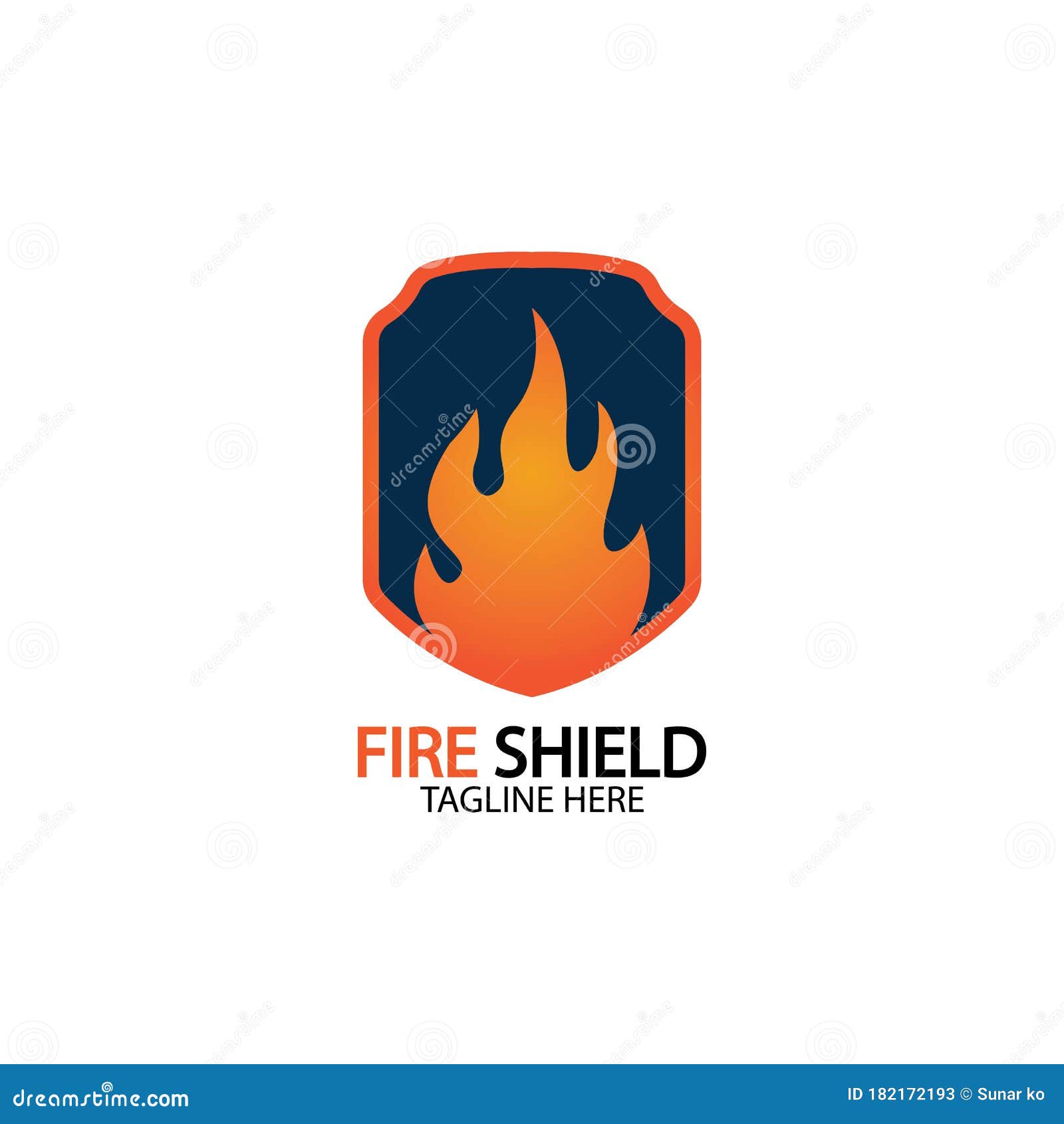 Fire Shield Logo Design Element. Fire Warning Sign Shield Stock Vector ...