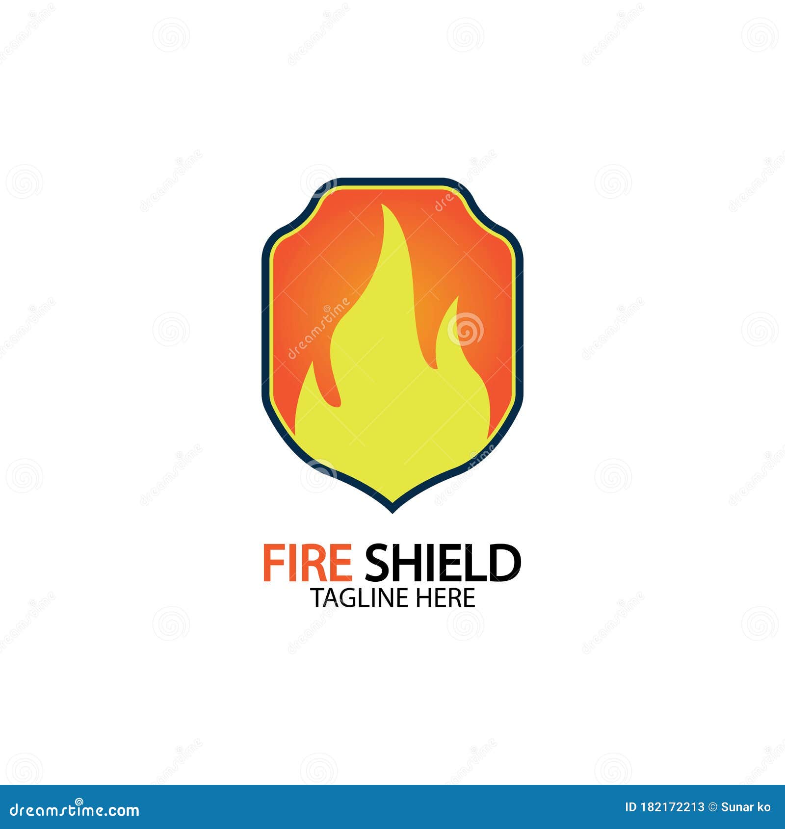 Fire Shield Logo Design Element. Fire Warning Sign Shield Stock Vector ...