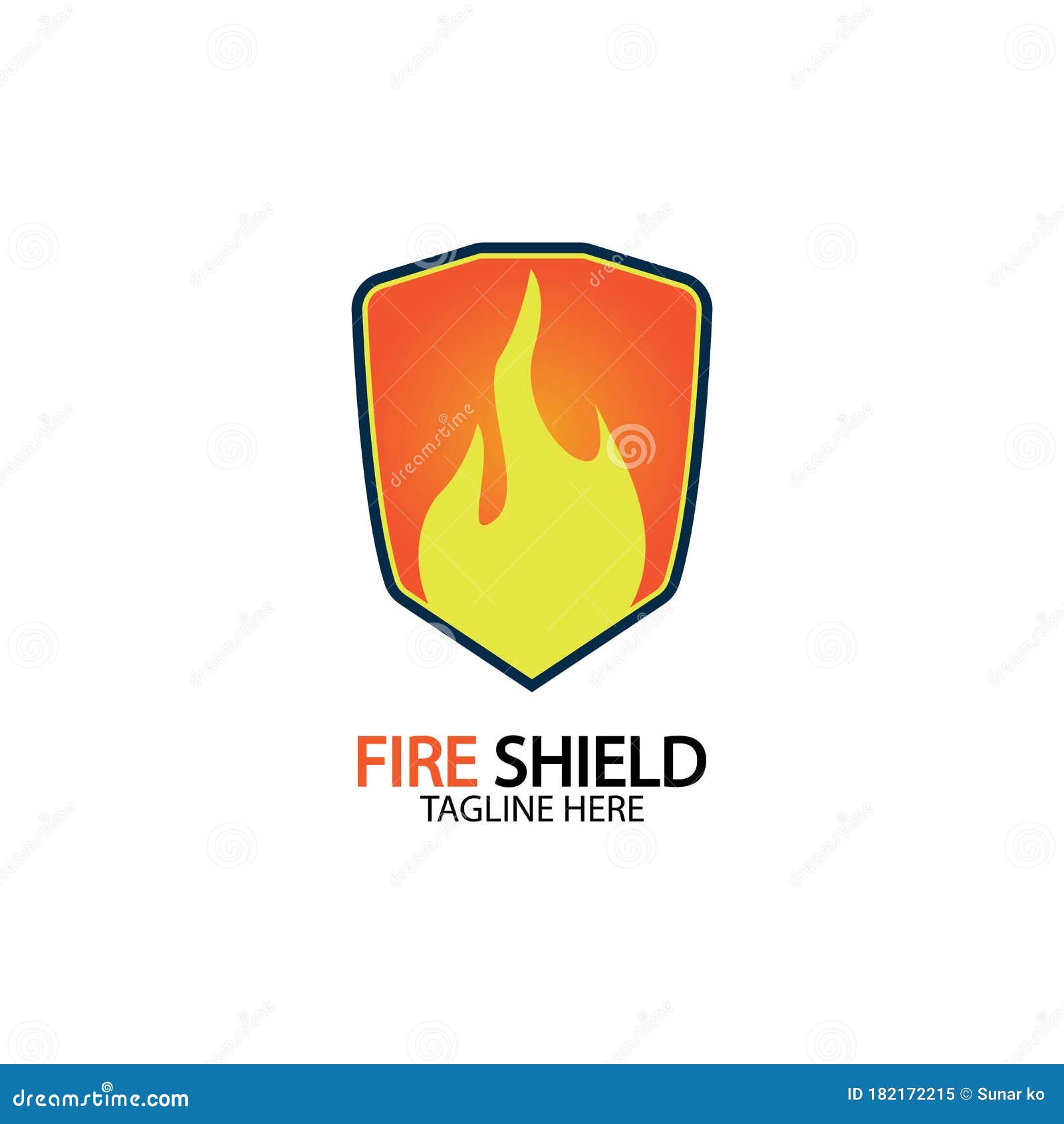 Fire Shield Logo Design Element. Fire Warning Sign Shield Stock Vector ...