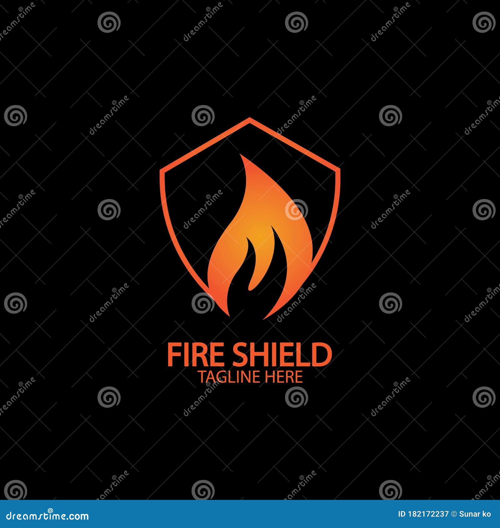 Fire Shield Logo Design Element. Fire Warning Sign Shield Stock Vector ...
