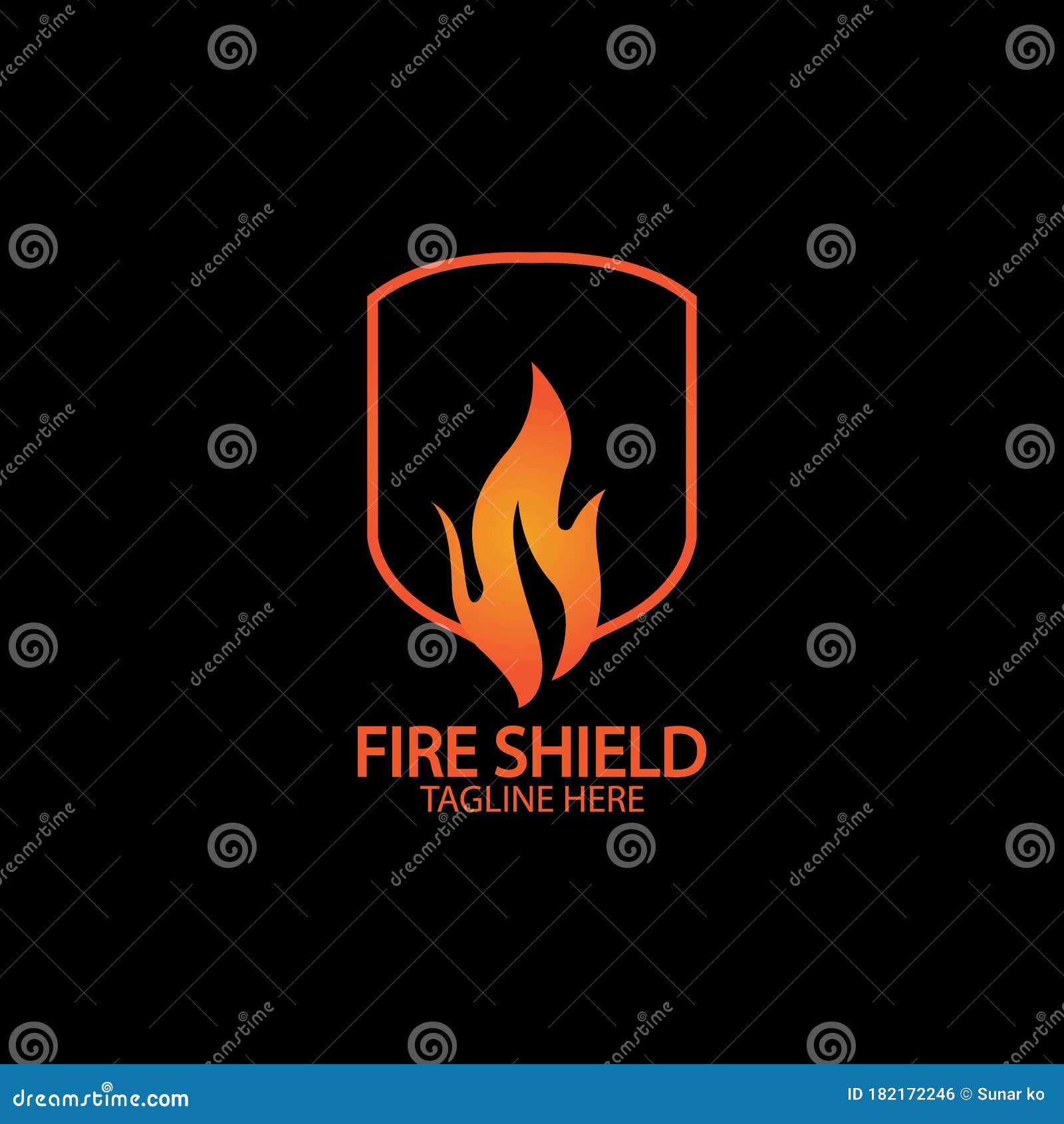 Fire Shield Logo Design Element. Fire Warning Sign Shield Stock Vector ...