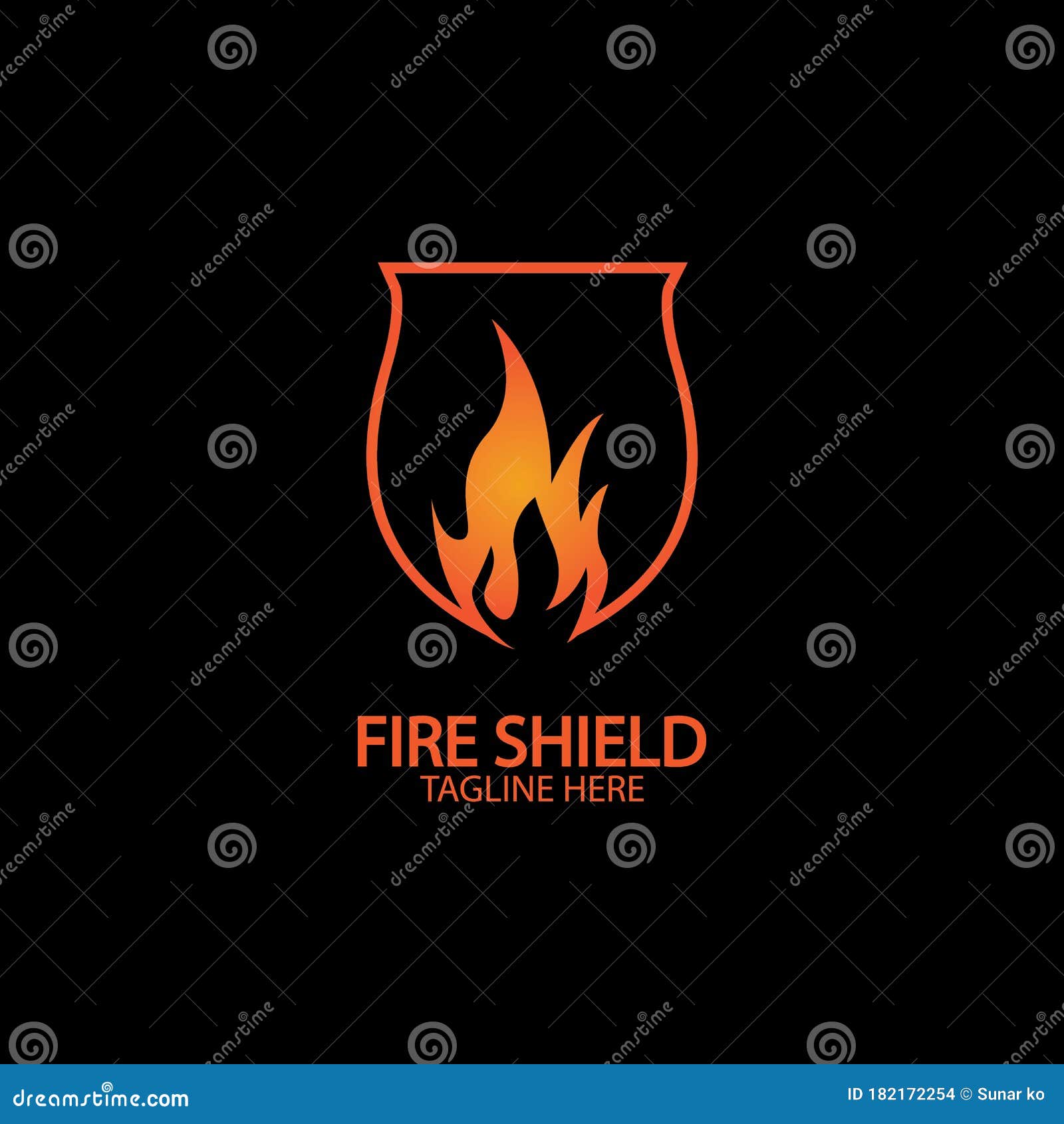 Fire Shield Logo Design Element. Fire Warning Sign Shield Stock Vector ...