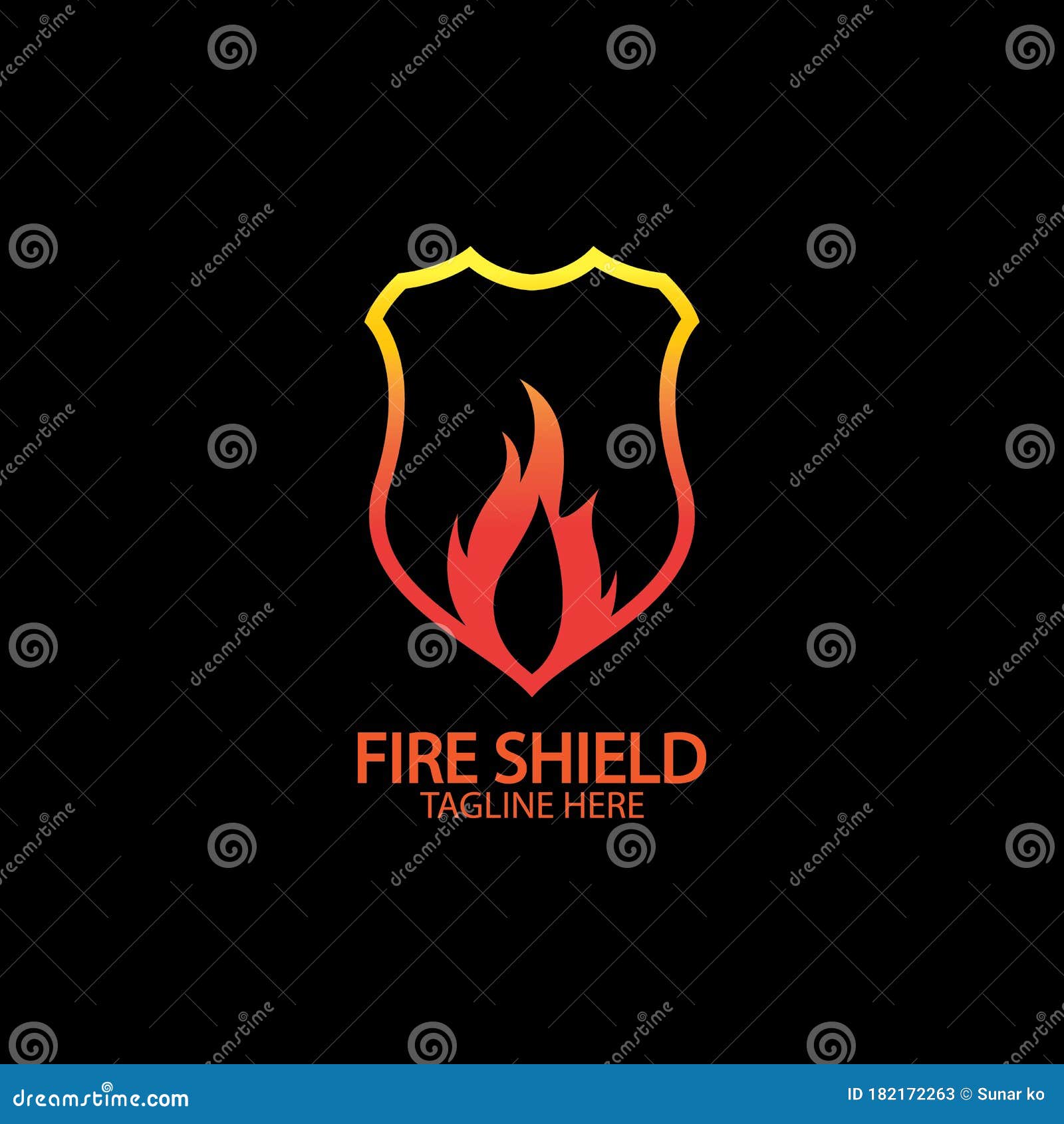 Fire Shield Logo Design Element. Fire Warning Sign Shield Stock Vector ...