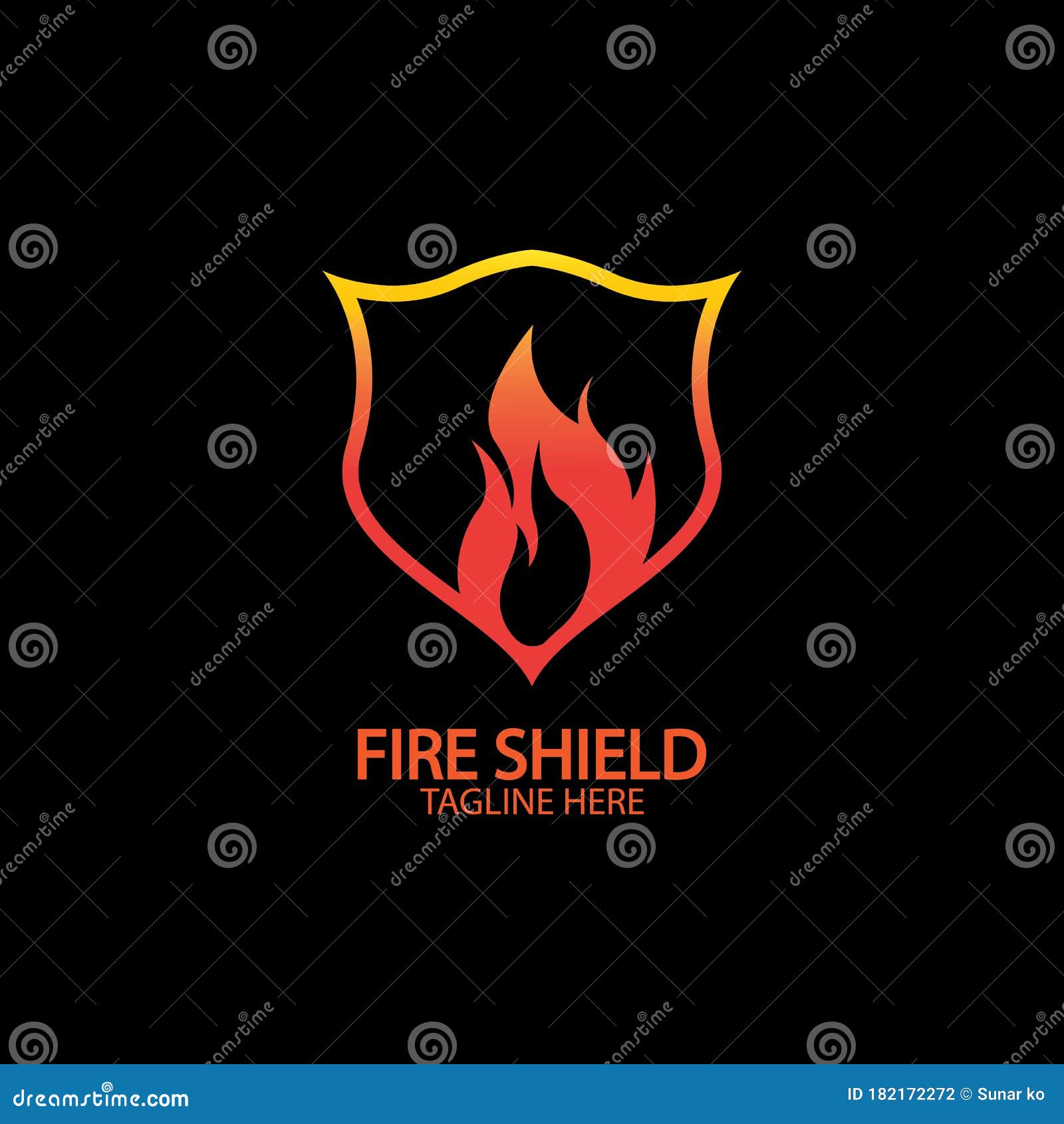 Fire Shield Logo Design Element. Fire Warning Sign Shield Stock Vector ...