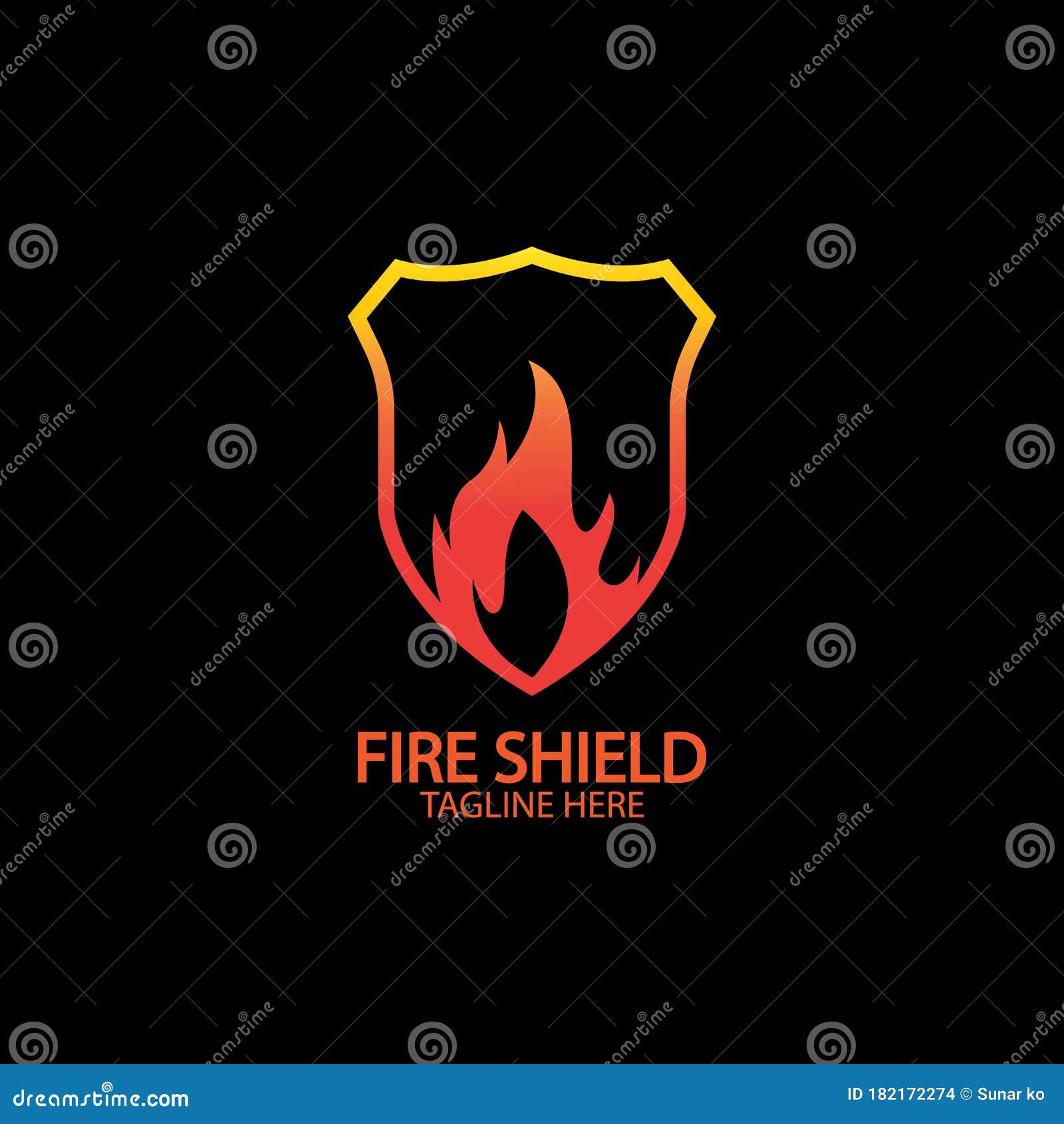 Fire Shield Logo Design Element. Fire Warning Sign Shield Stock Vector ...