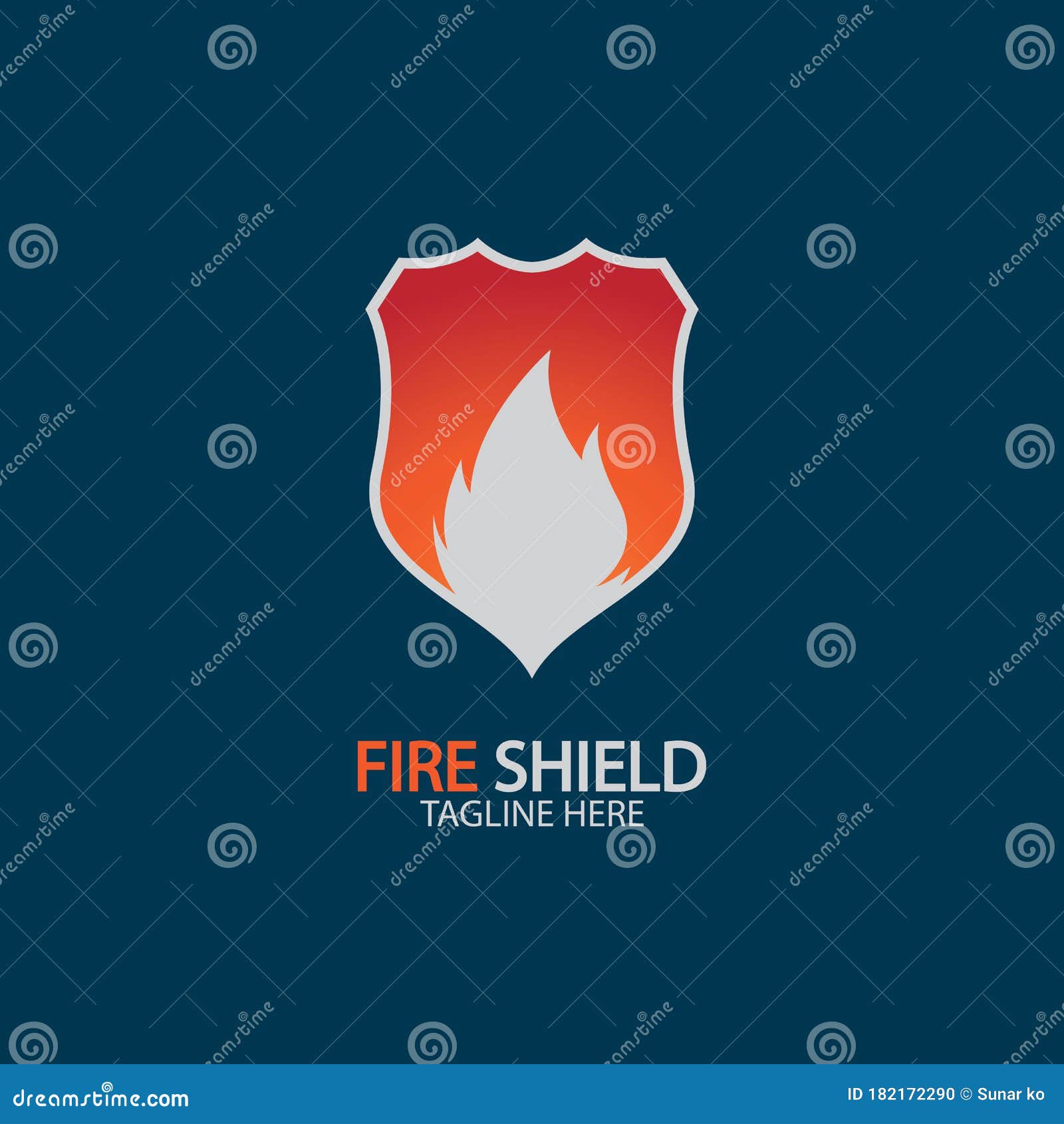 Fire Shield Logo Design Element. Fire Warning Sign Shield Stock Vector ...