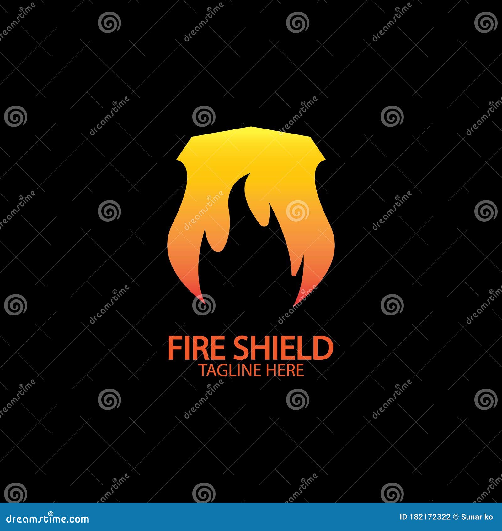 Fire Shield Logo Design Element. Fire Warning Sign Shield Stock Vector ...