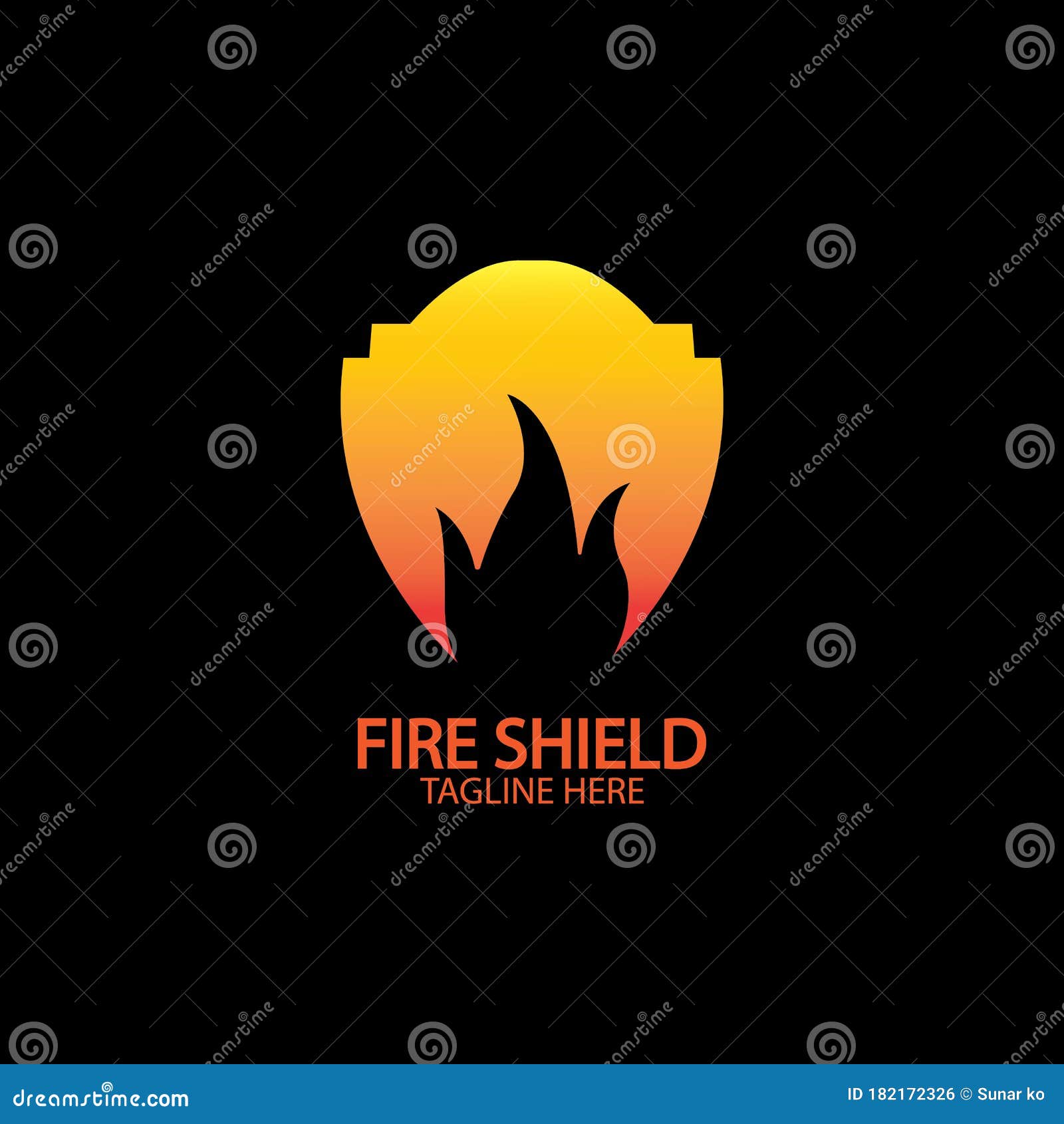 Fire Shield Logo Design Element. Fire Warning Sign Shield Stock Vector ...