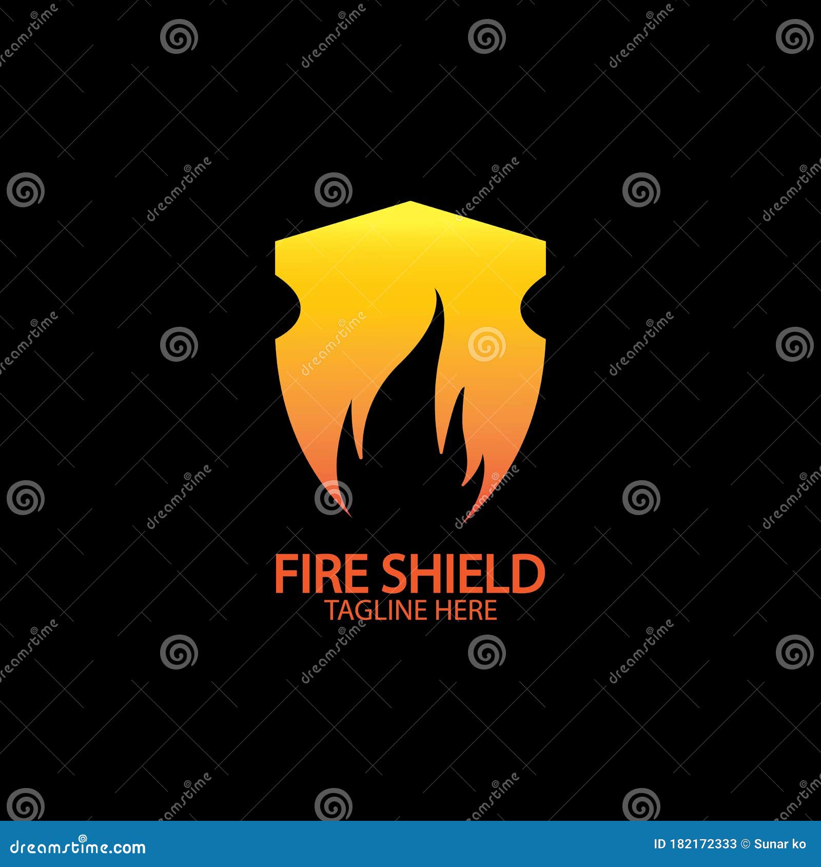 Fire Shield Logo Design Element. Fire Warning Sign Shield Stock Vector ...