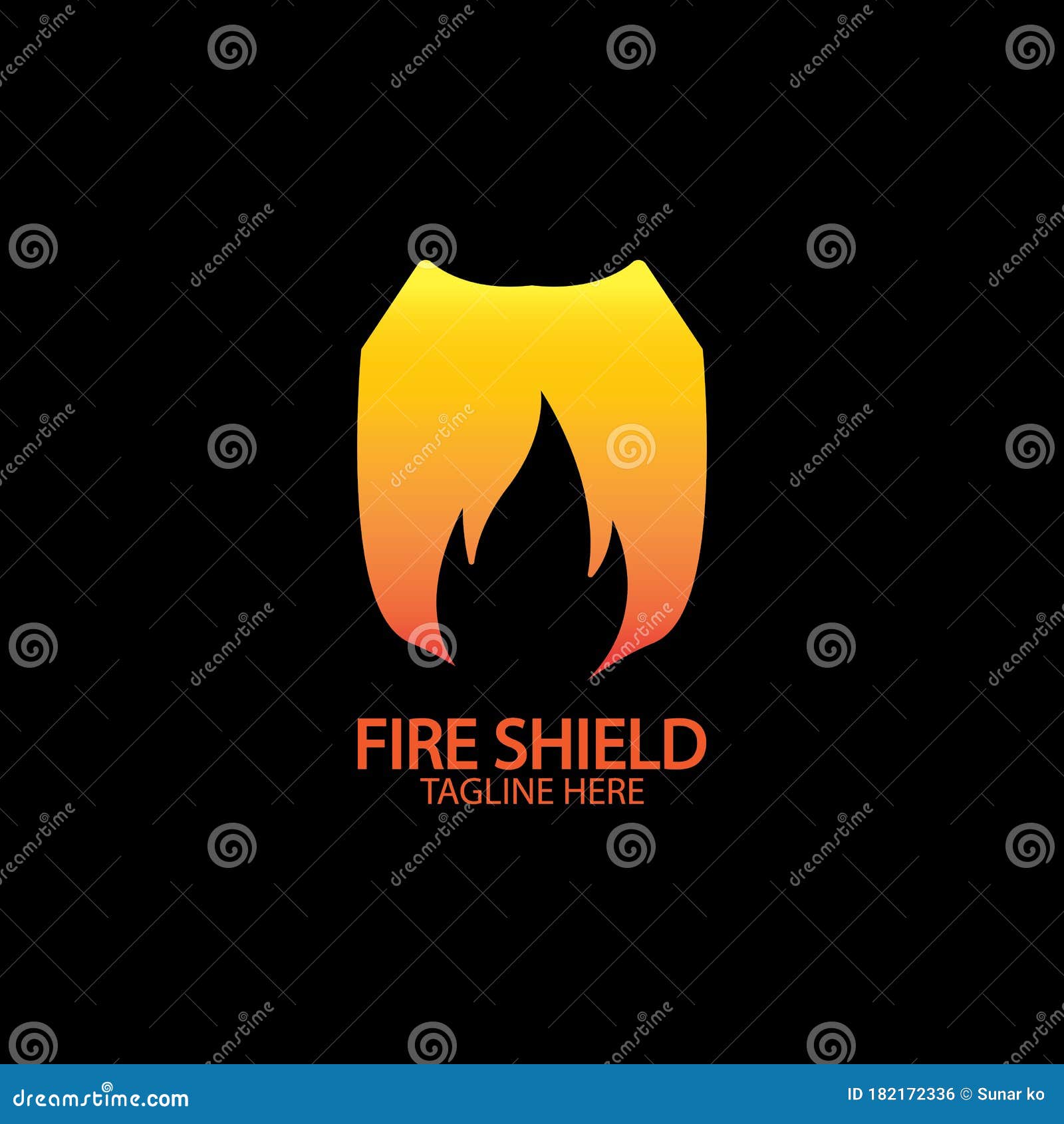 Fire Shield Logo Design Element. Fire Warning Sign Shield Stock Vector ...