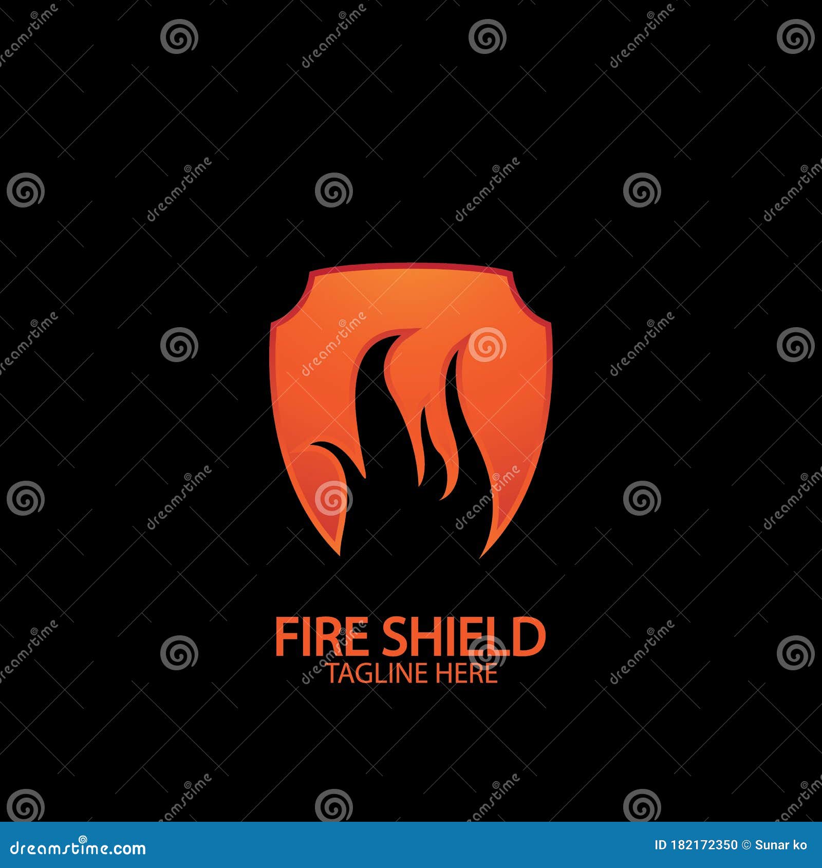 Fire Shield Logo Design Element. Fire Warning Sign Shield Stock Vector ...