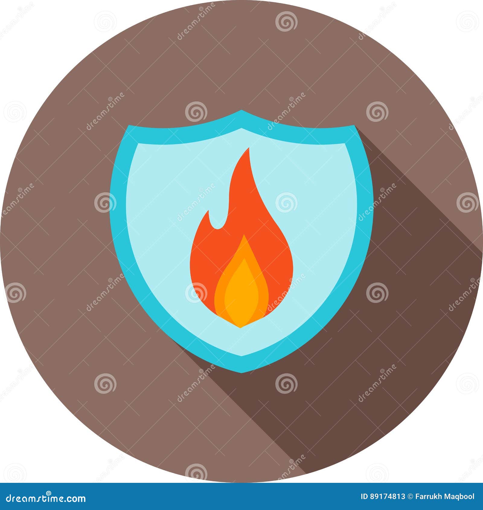 Fire Shield stock vector. Illustration of danger, element - 89174813