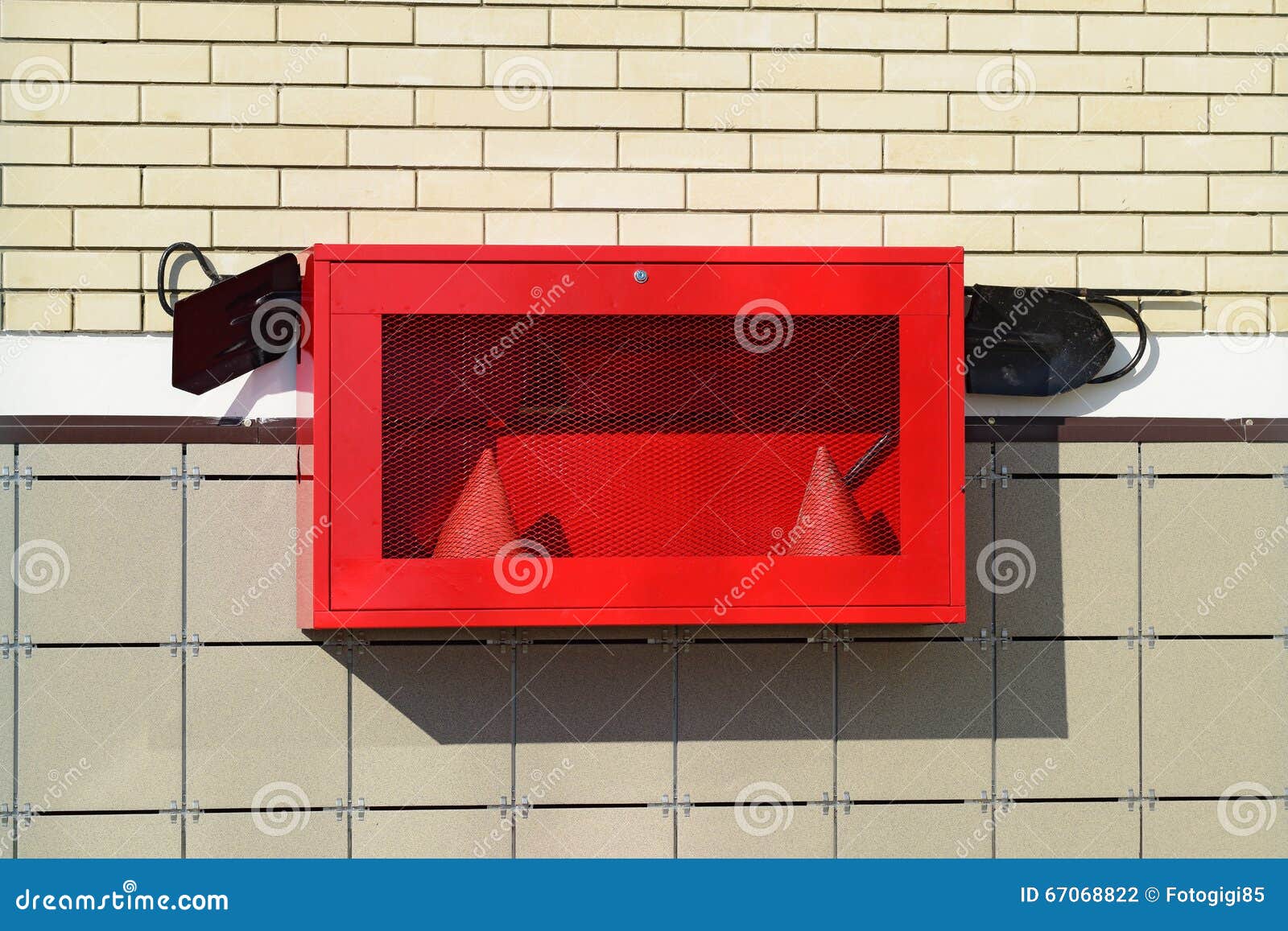 Fire Shield on the wall stock photo. Image of firefighter - 67068822