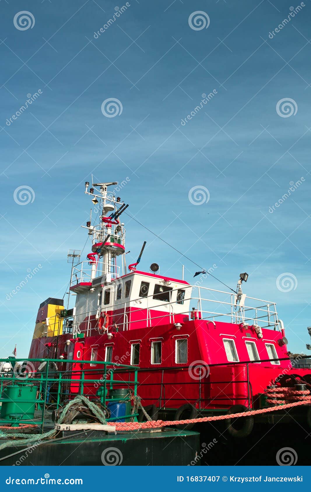 Fire ship. stock image. Image of vessel, coastline, firemen - 16837407