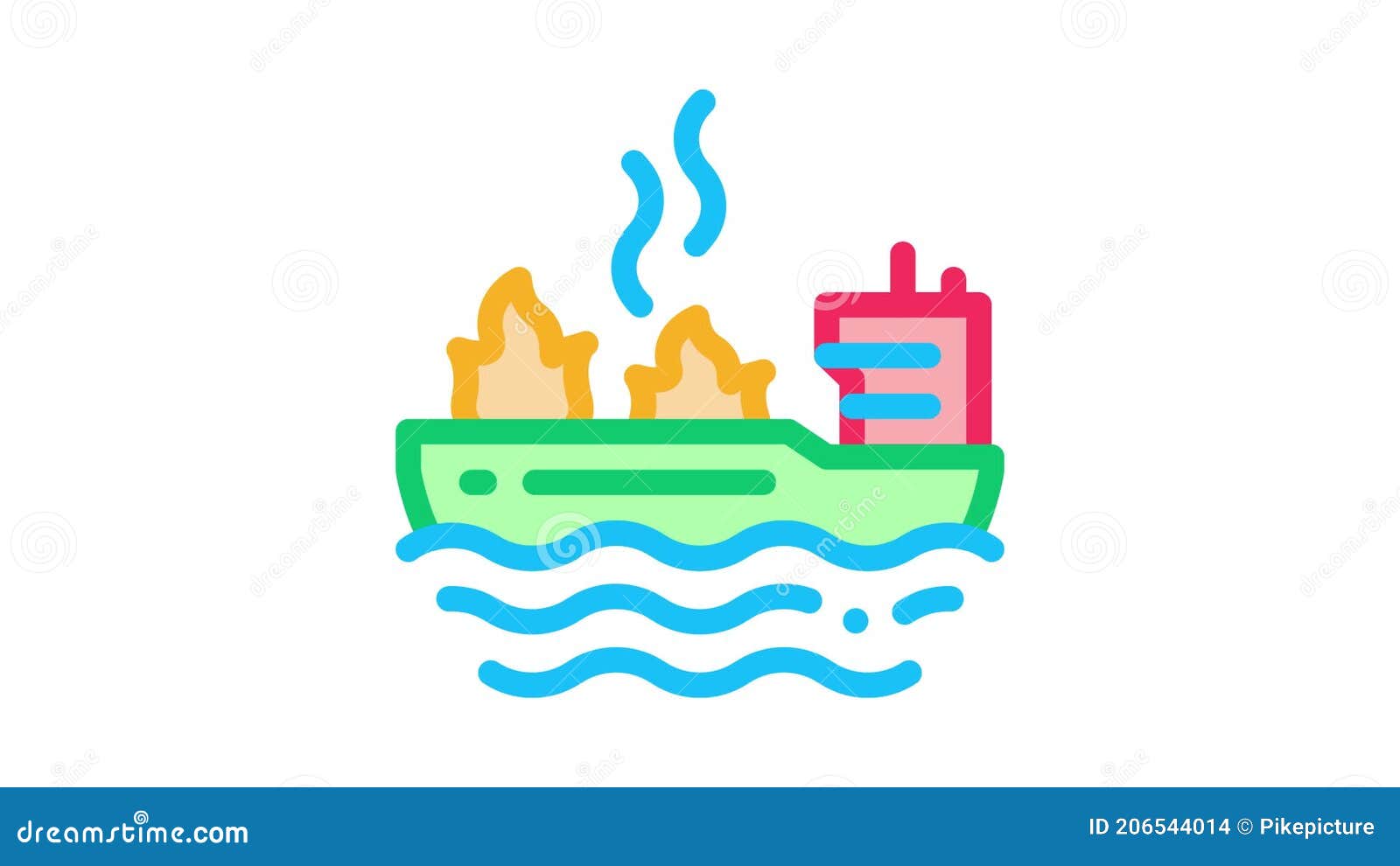 Fire on Ship Icon Animation Stock Footage - Video of graphic, boat ...