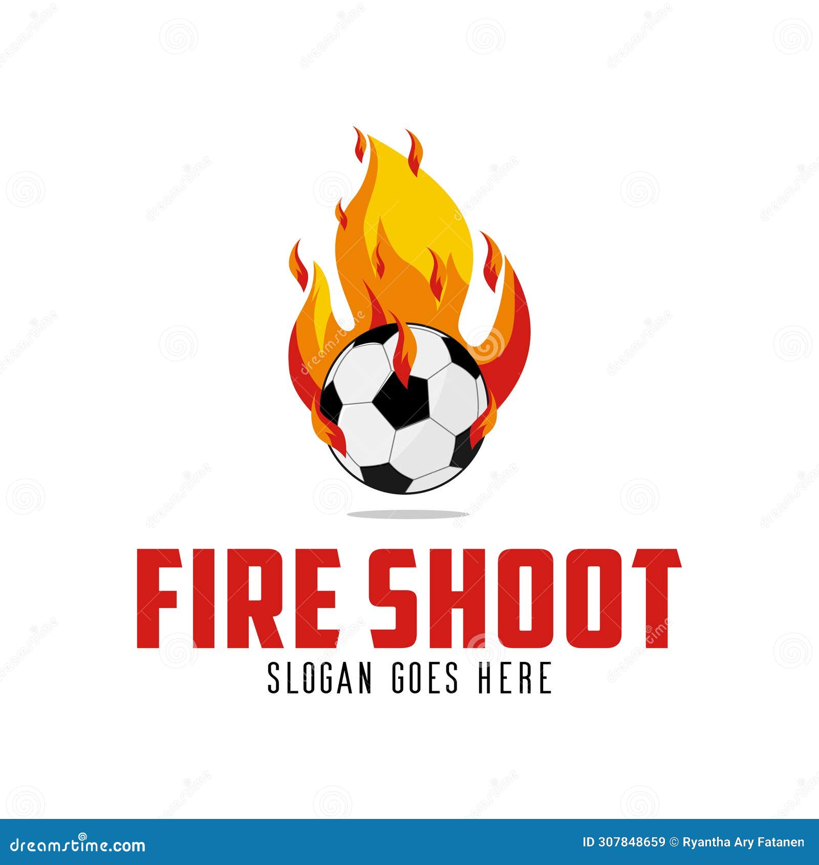 Fire Shoot Logo Design. Abstract Soccer Ball Combination with Fire ...