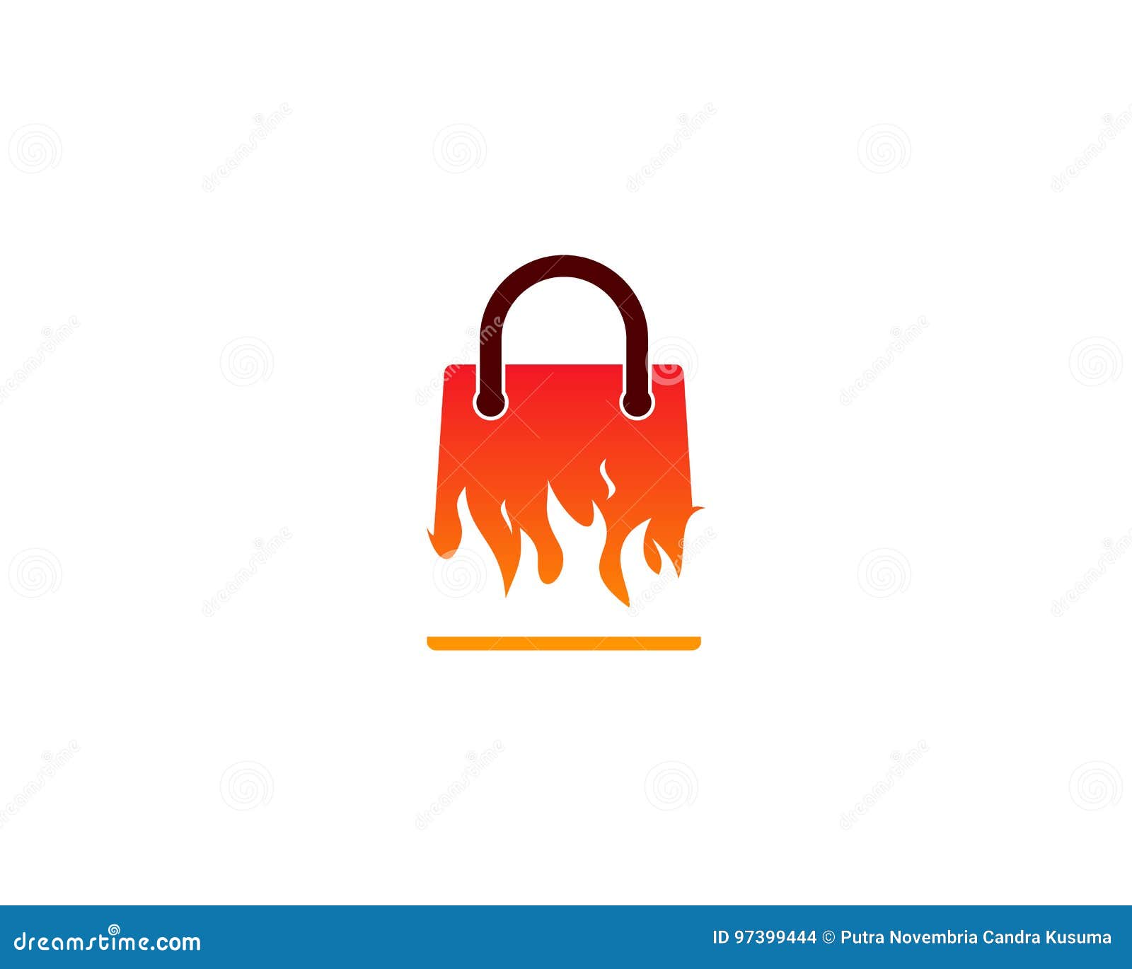 Fire Shopping Icon Logo Design Element Stock Vector - Illustration of ...