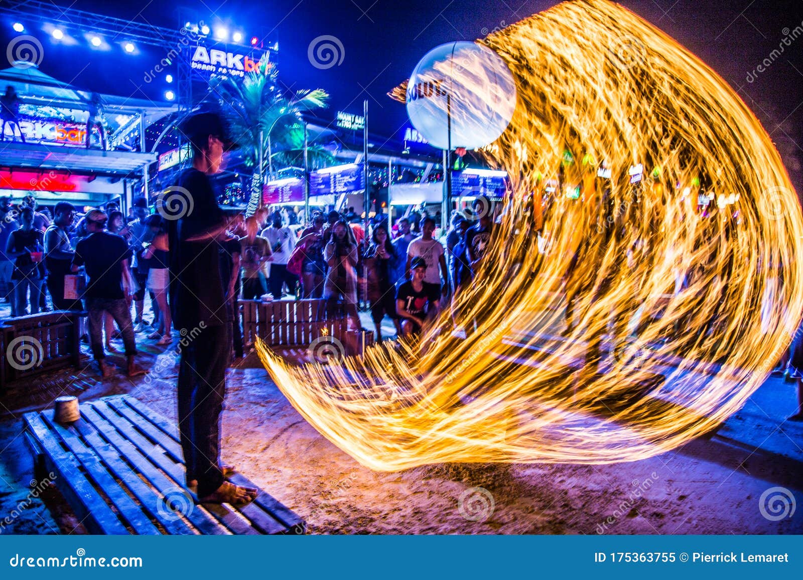 Fire Show on the Beach in Koh Samui in Thailand Editorial Image - Image ...
