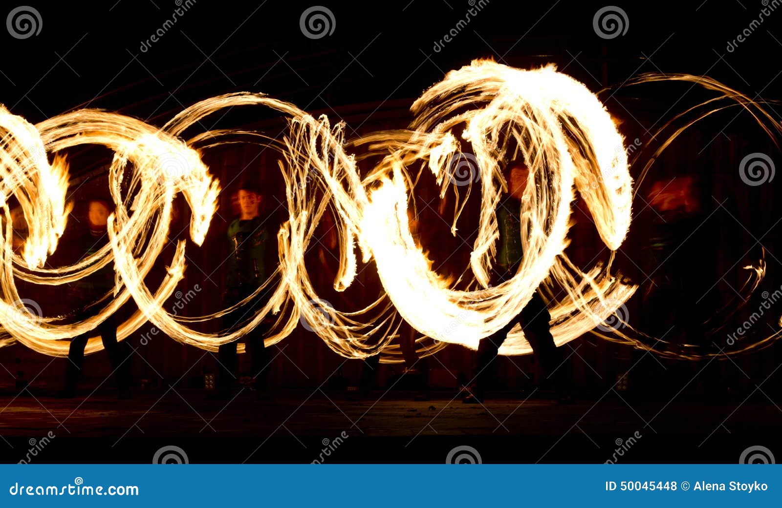 Fire Show Flaming Trails stock photo. Image of energy - 50045448