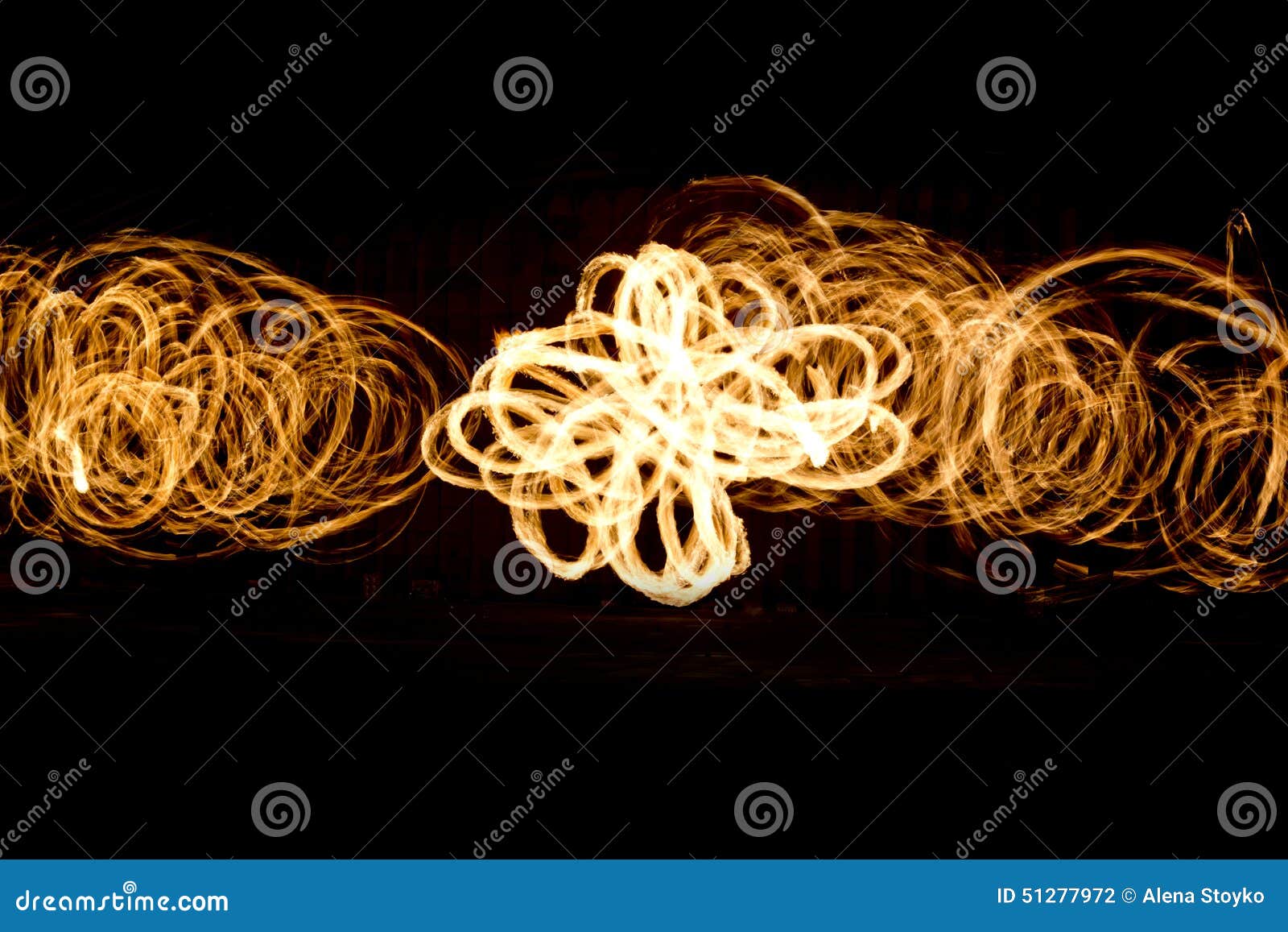 Fire Show Flaming Trails stock photo. Image of dancer - 51277972