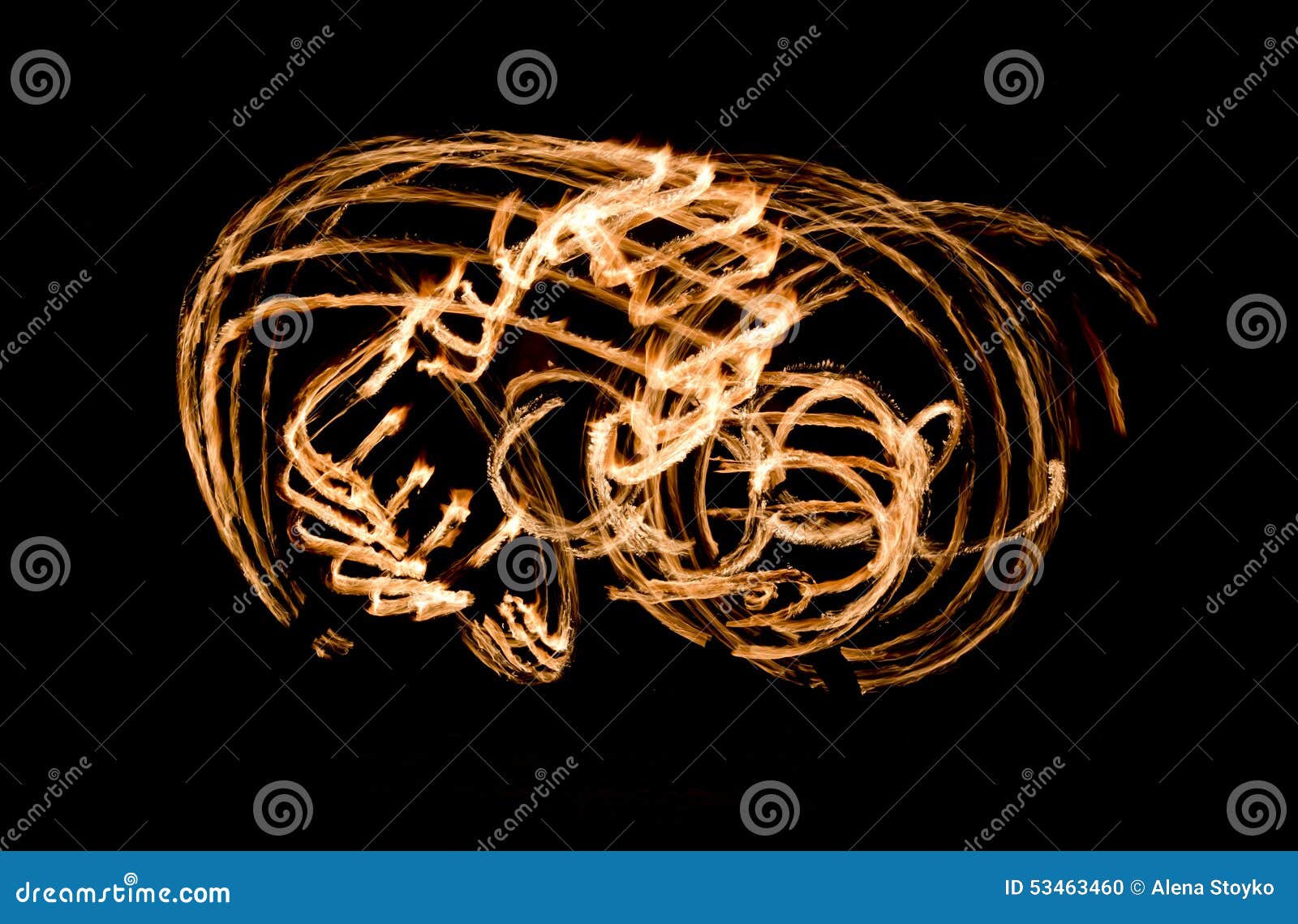Fire Show Flaming Trails stock photo. Image of bizarre - 53463460