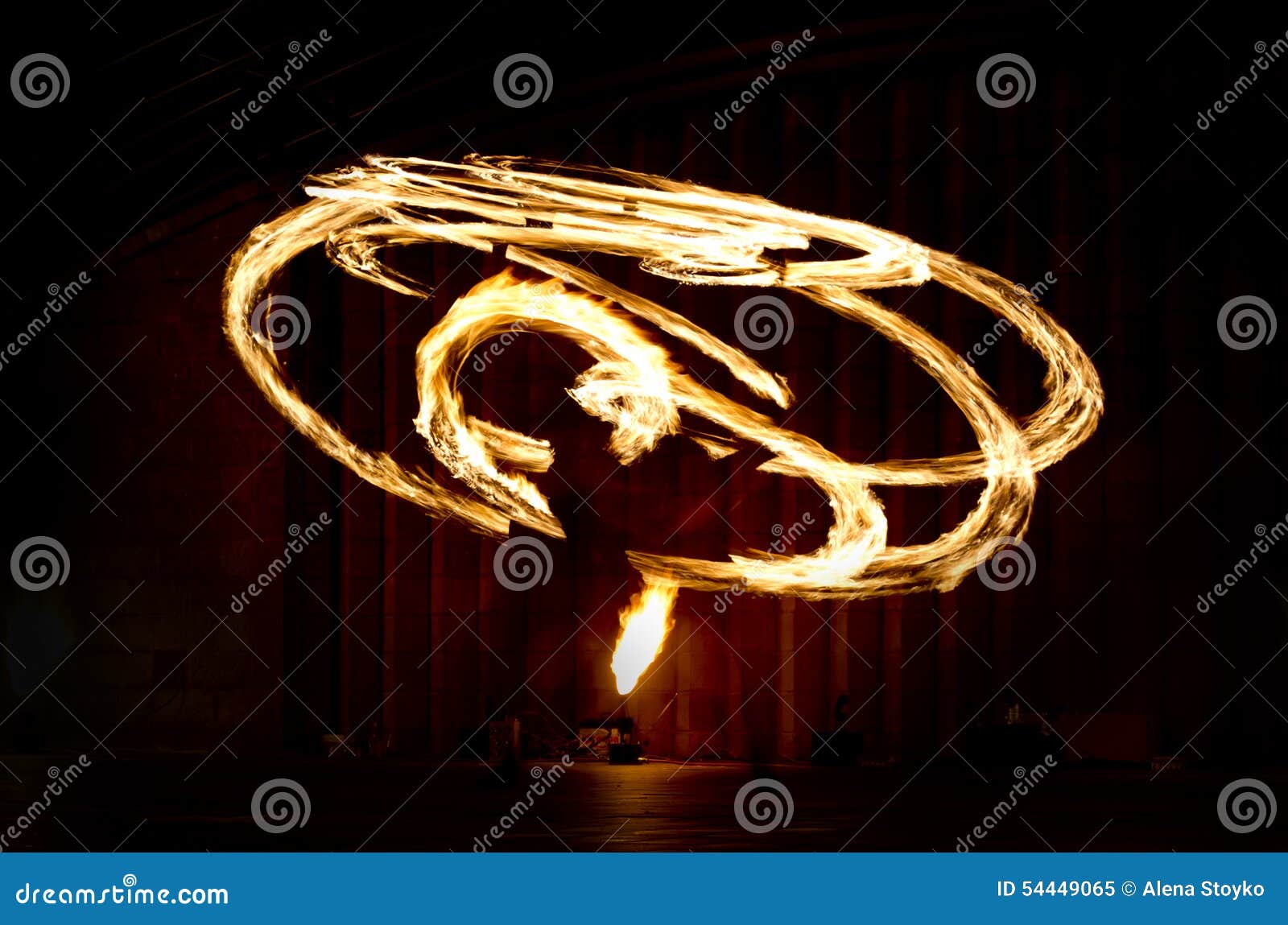 Fire Show Flaming Trails stock image. Image of heat, dangerous - 54449065