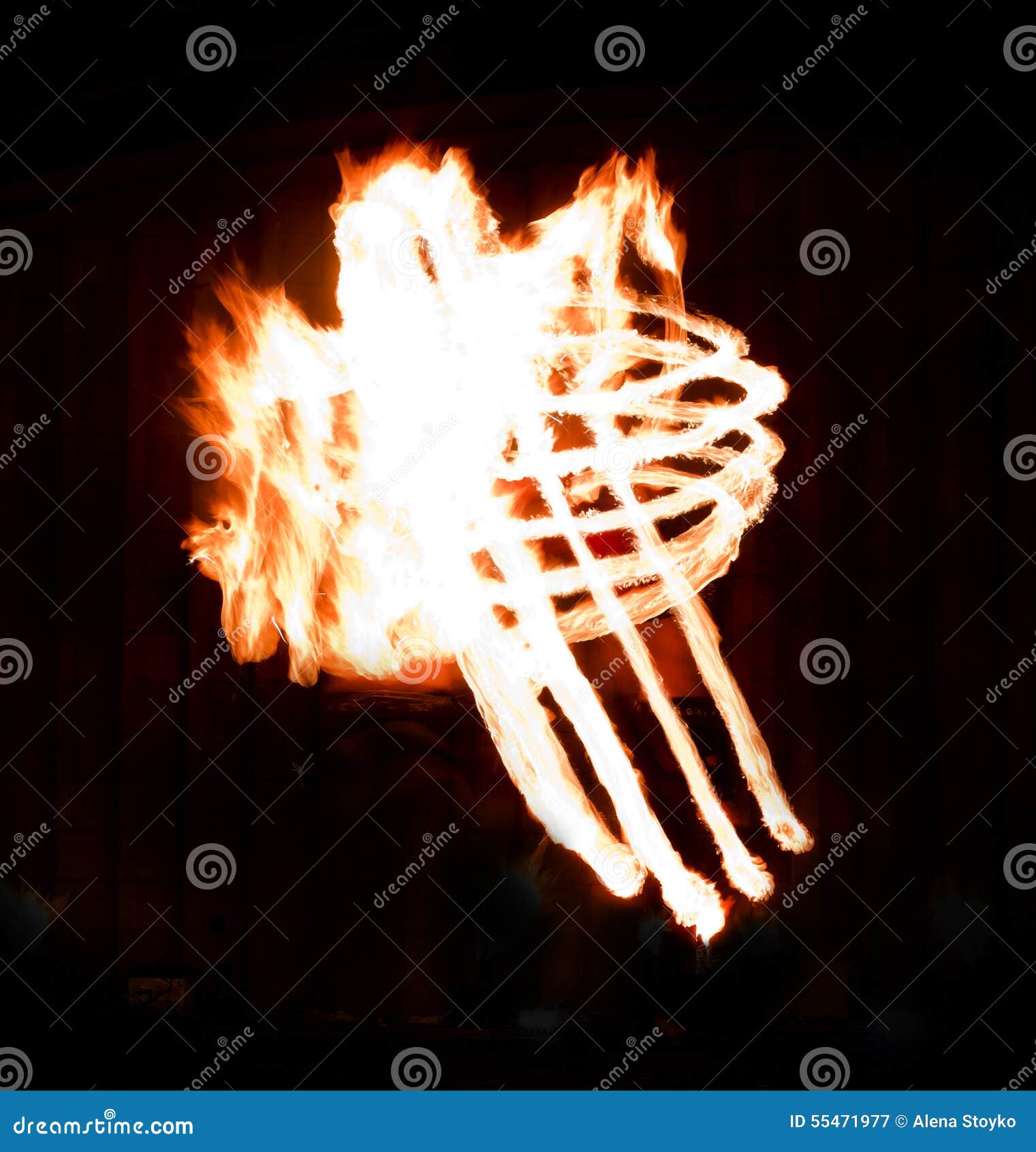 Fire Show Flaming Trails stock image. Image of motion - 55471977
