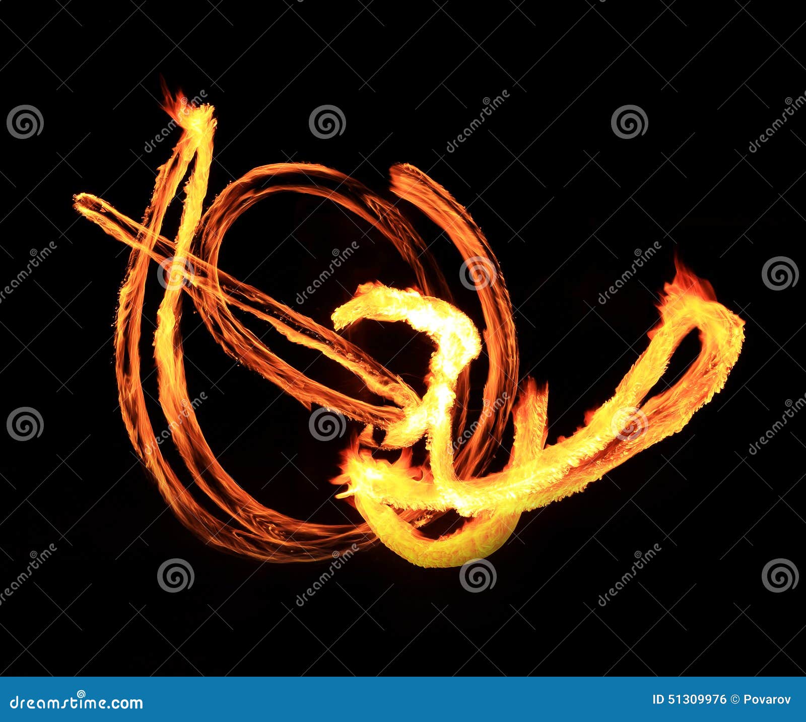 Fire Show Flaming Trails, Background Stock Photo - Image of color ...