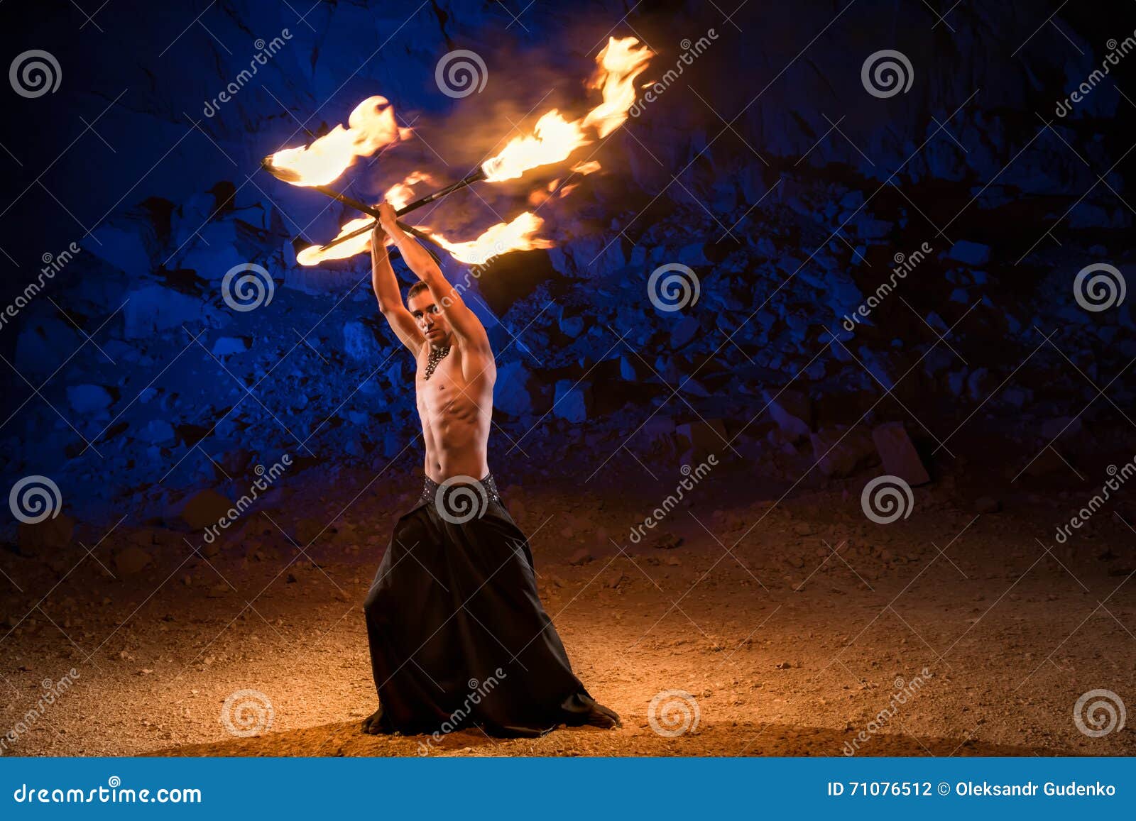 Fire show performance stock photo. Image of blurred, illuminated - 71076512