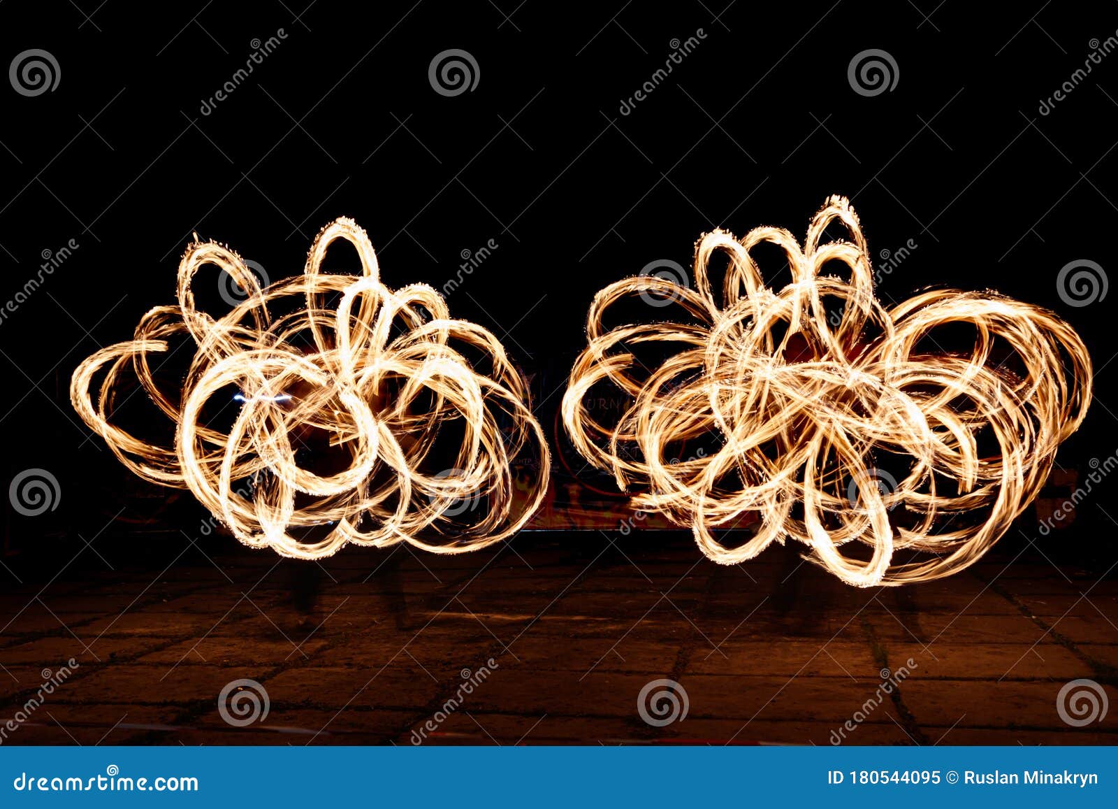 Fire Show, Rotation of Fire Stock Image - Image of abstract, festival ...