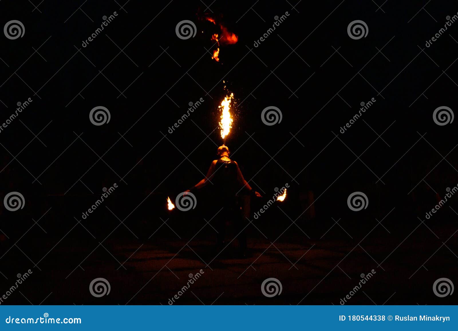 Fire Show, Rotation of Fire Stock Photo - Image of dancers, heat: 180544338