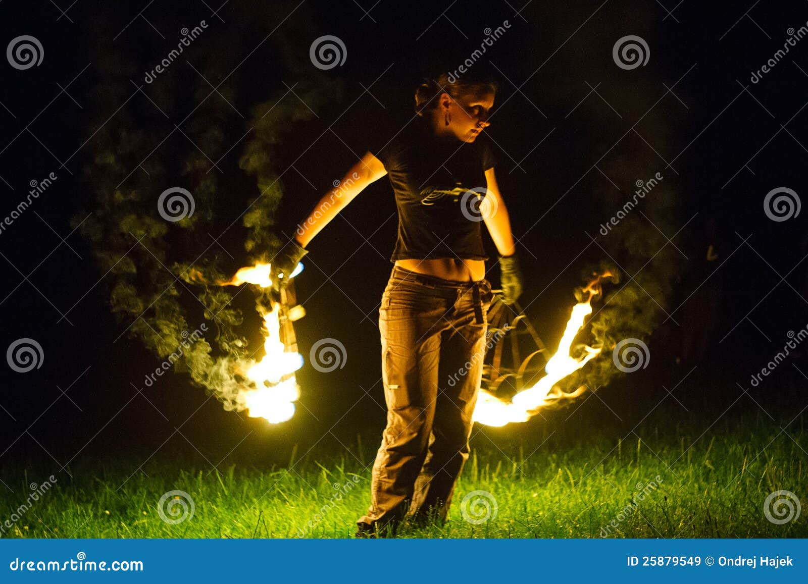 Fire show Tribo Fuego editorial stock image. Image of yellow - 25879549