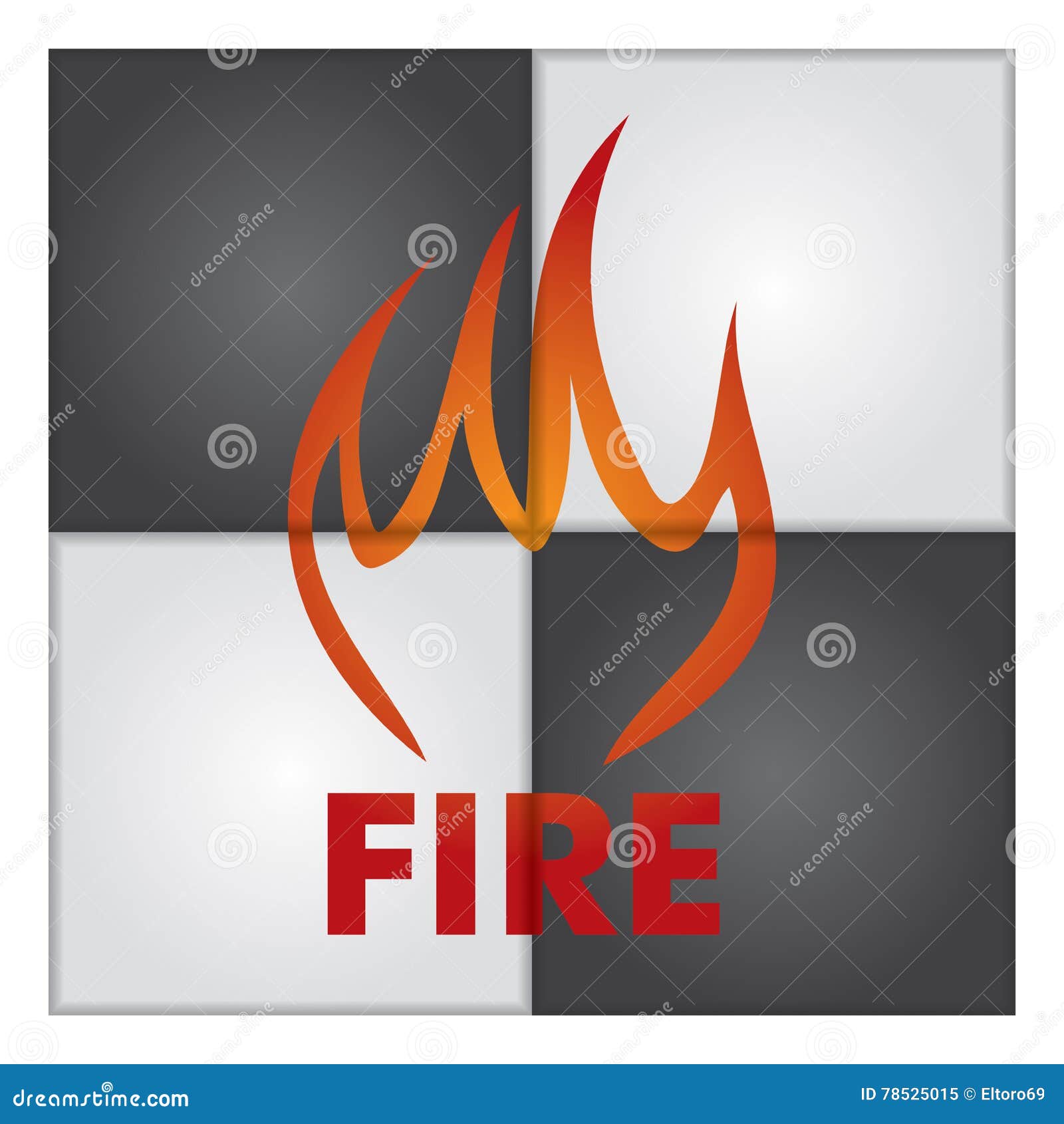 Fire Sign on Abstract Background. Stock Vector - Illustration of ...