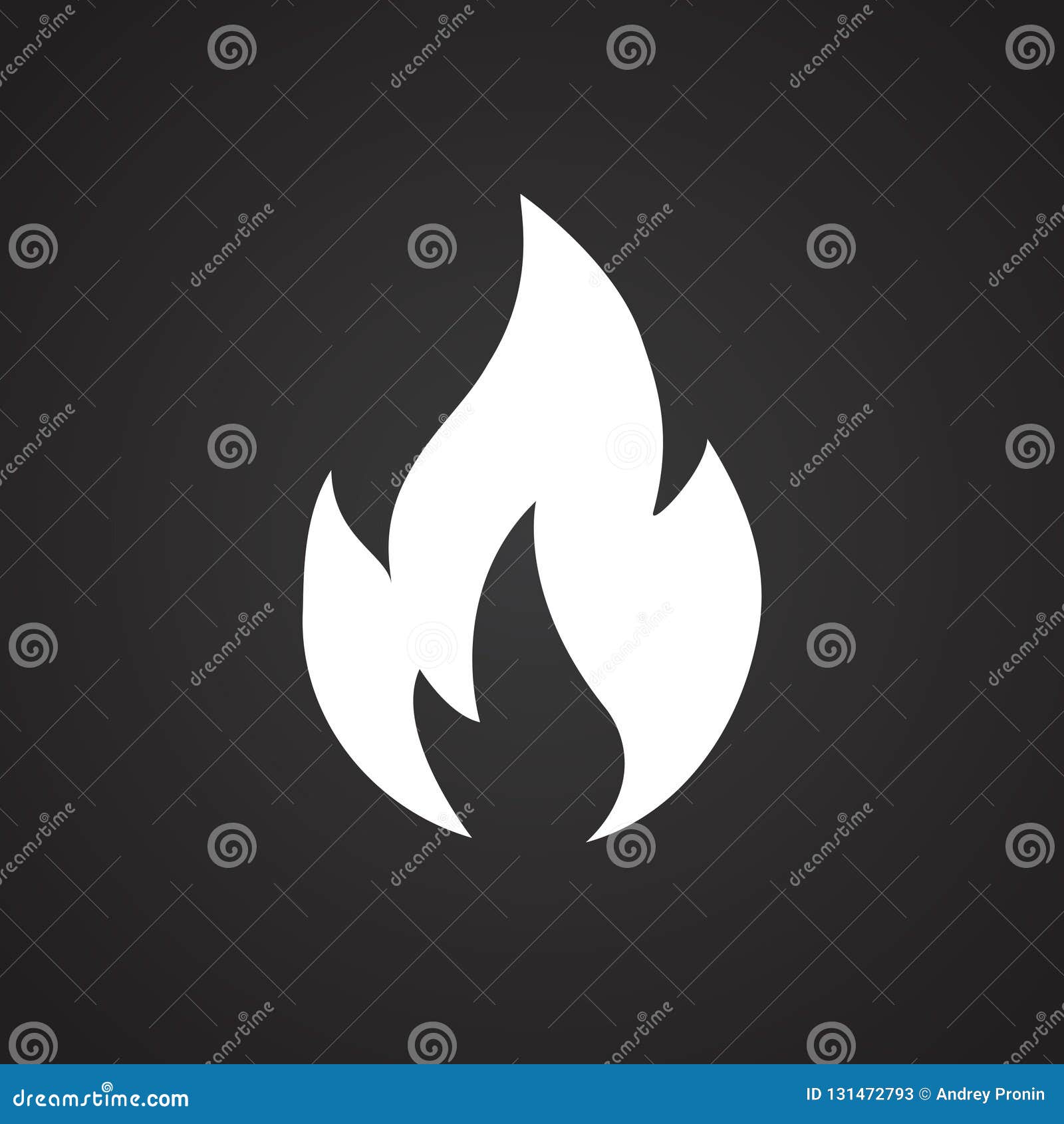 Fire Sign on Black Background Stock Vector - Illustration of inform ...