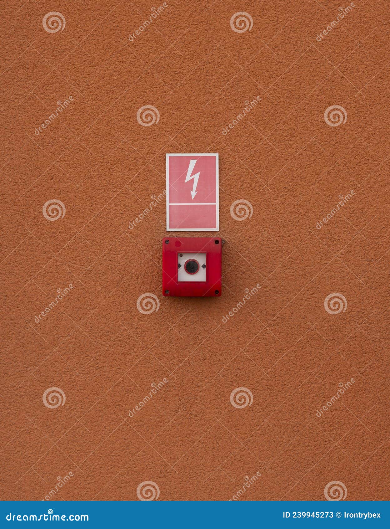 Fire Sign, Safety Button and Alarm Wall Stock Image - Image of still ...