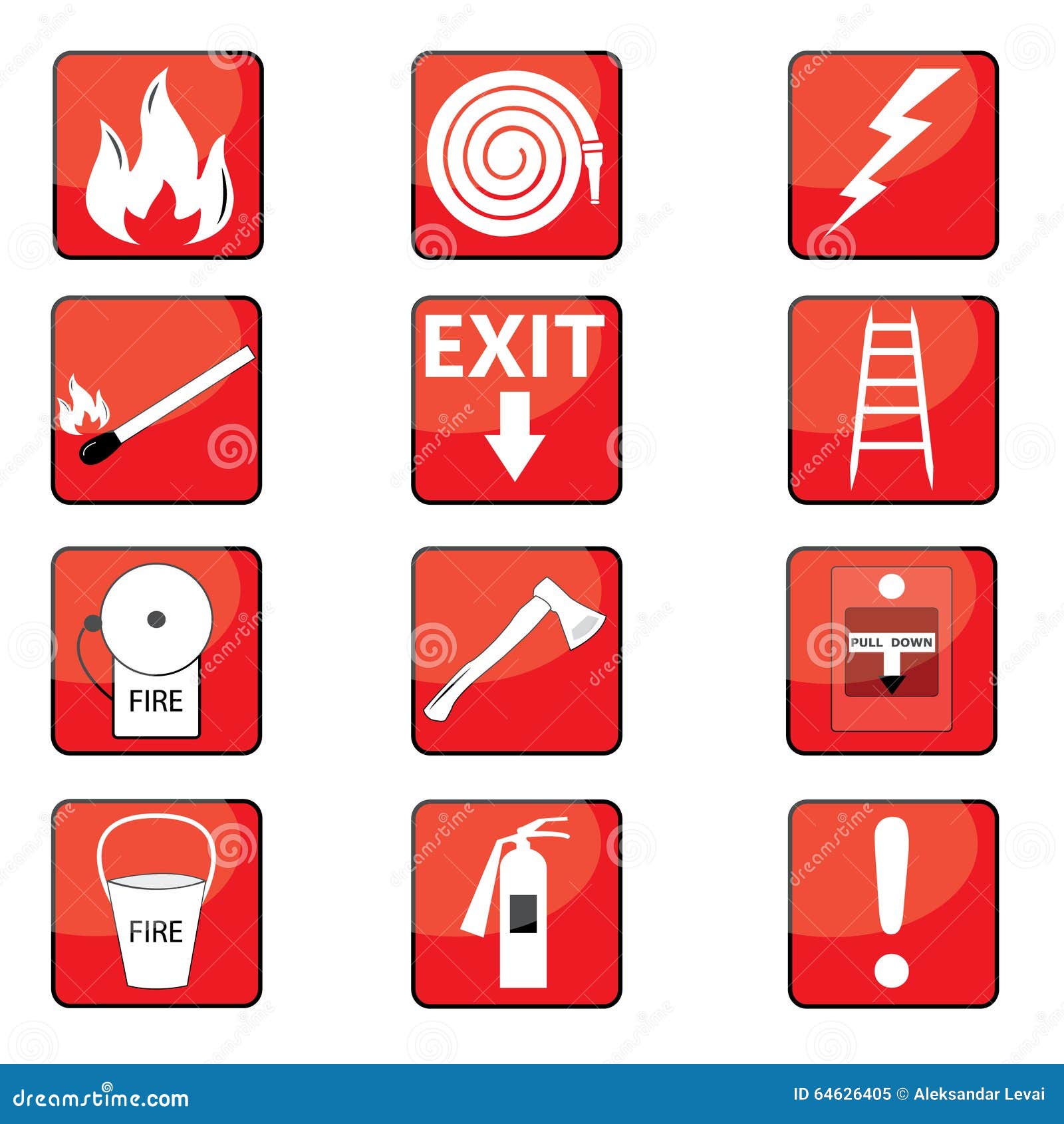 Fire signs stock vector. Illustration of factory, international - 64626405