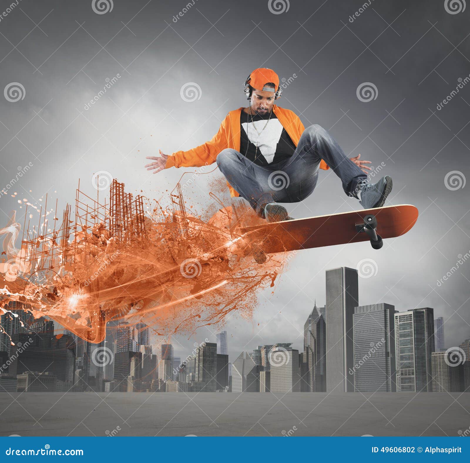 Fire with skate stock photo. Image of recreation, practice - 49606802