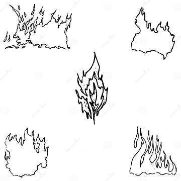 Fire. Sketch by Hand. Pencil Drawing by Hand. Vector Image Stock Vector ...